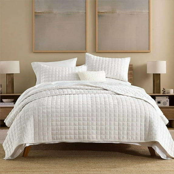 Comforter Set- 100% Cotton Quilt King Size Set, Burgundy bedspreads (96 ...