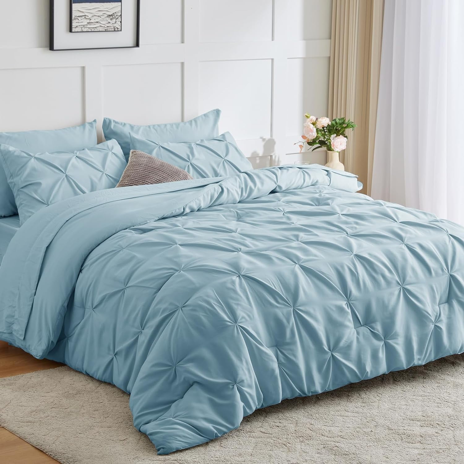 Comforter Set - 7 Pieces Bed in A Bag Queen Comforters Queen Size ...