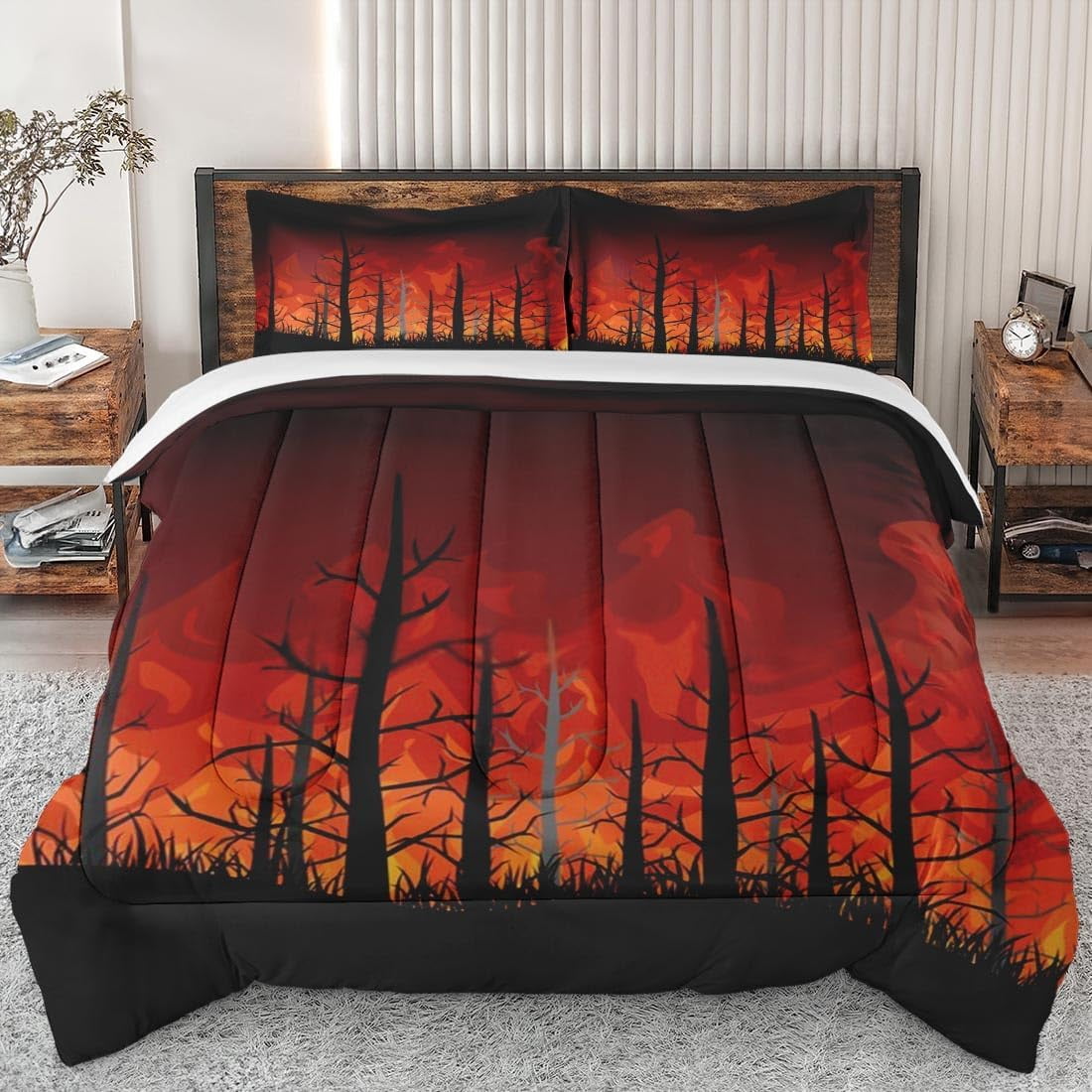 Comforter Set King Size, Winter Deer Reindeer Rabbit Soft Bedding Set ...