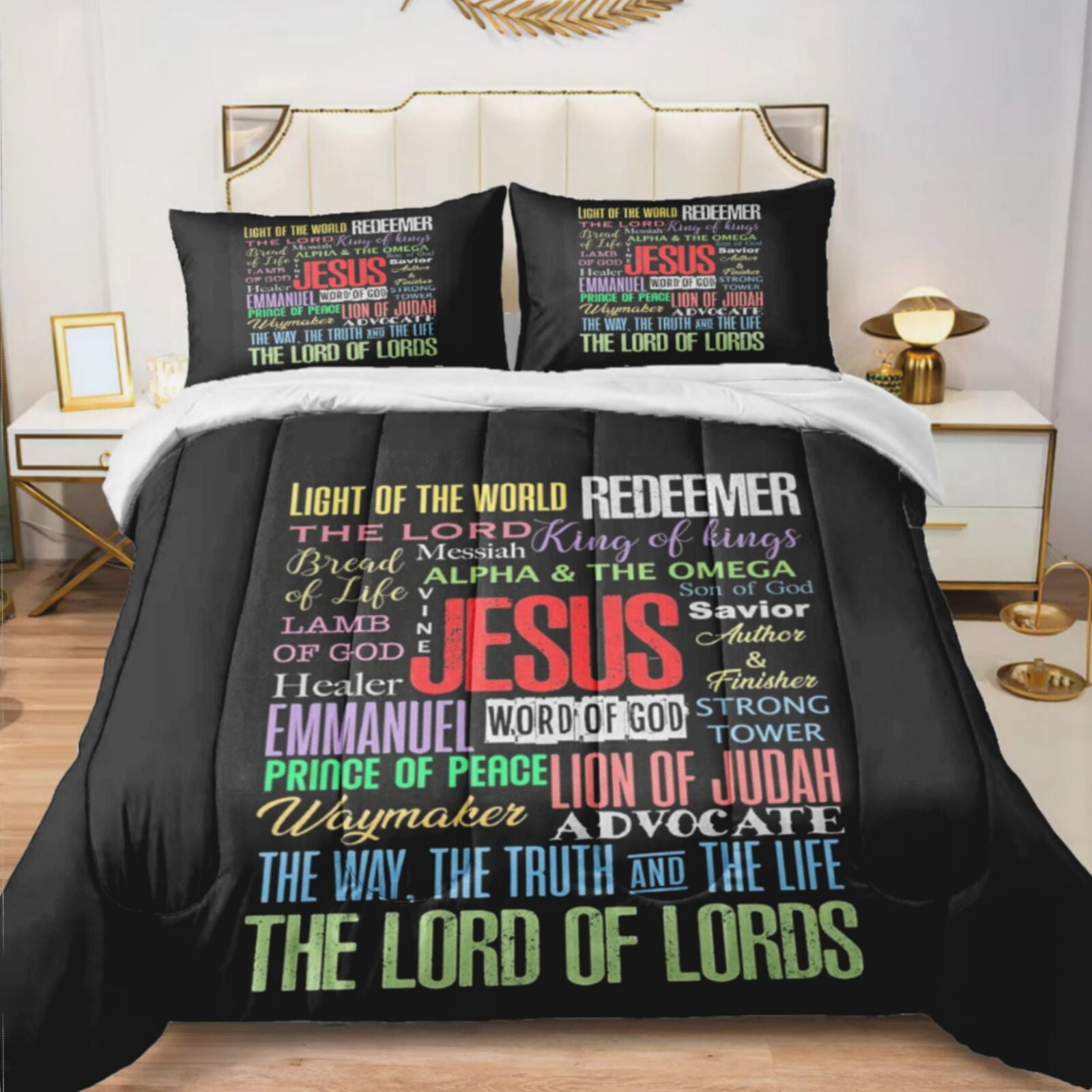 Comforter Set With Pillow Cases Names of God Lord Jesus Christ Bible ...