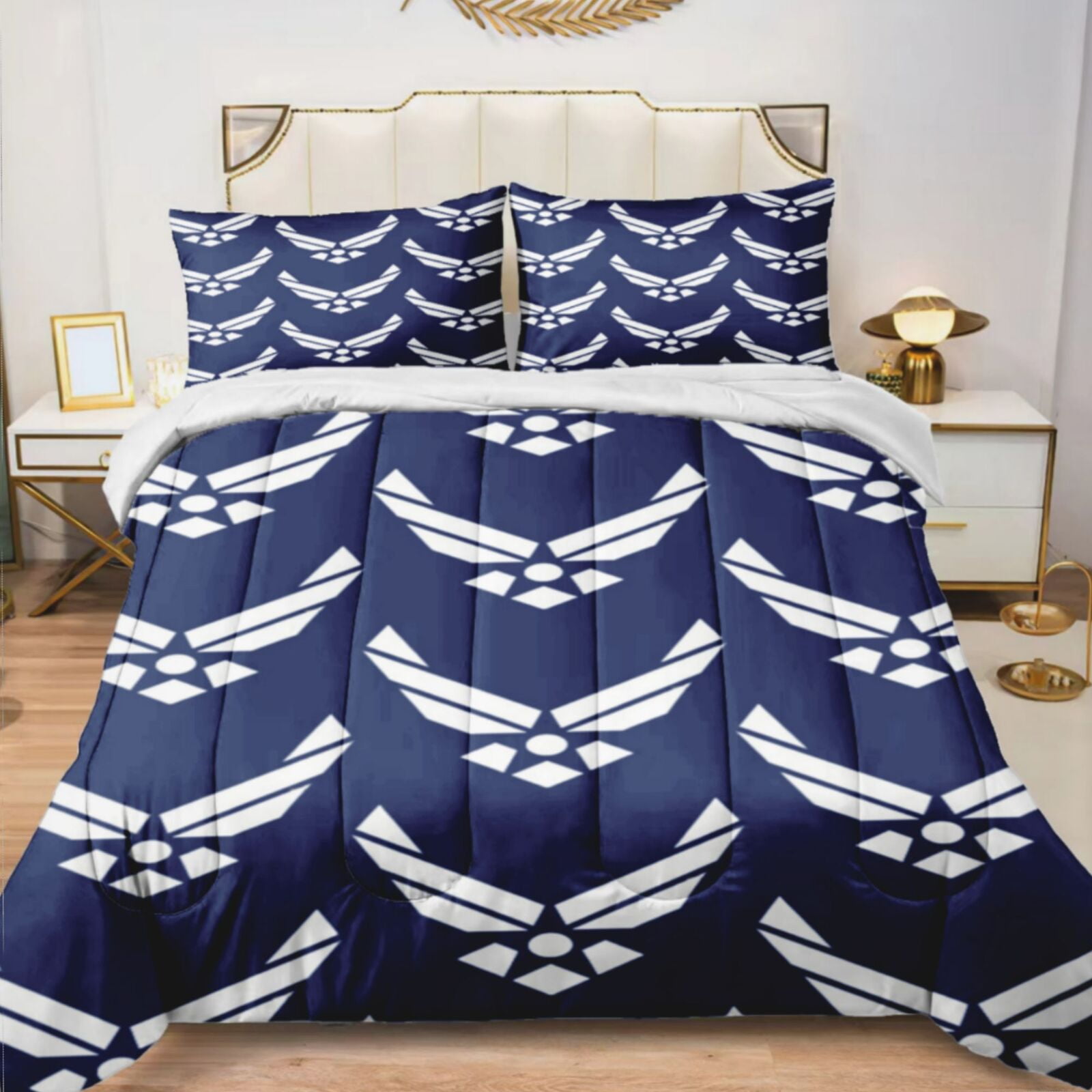 Comforter Set With Pillow Cases United States Air Force Logo, White ...