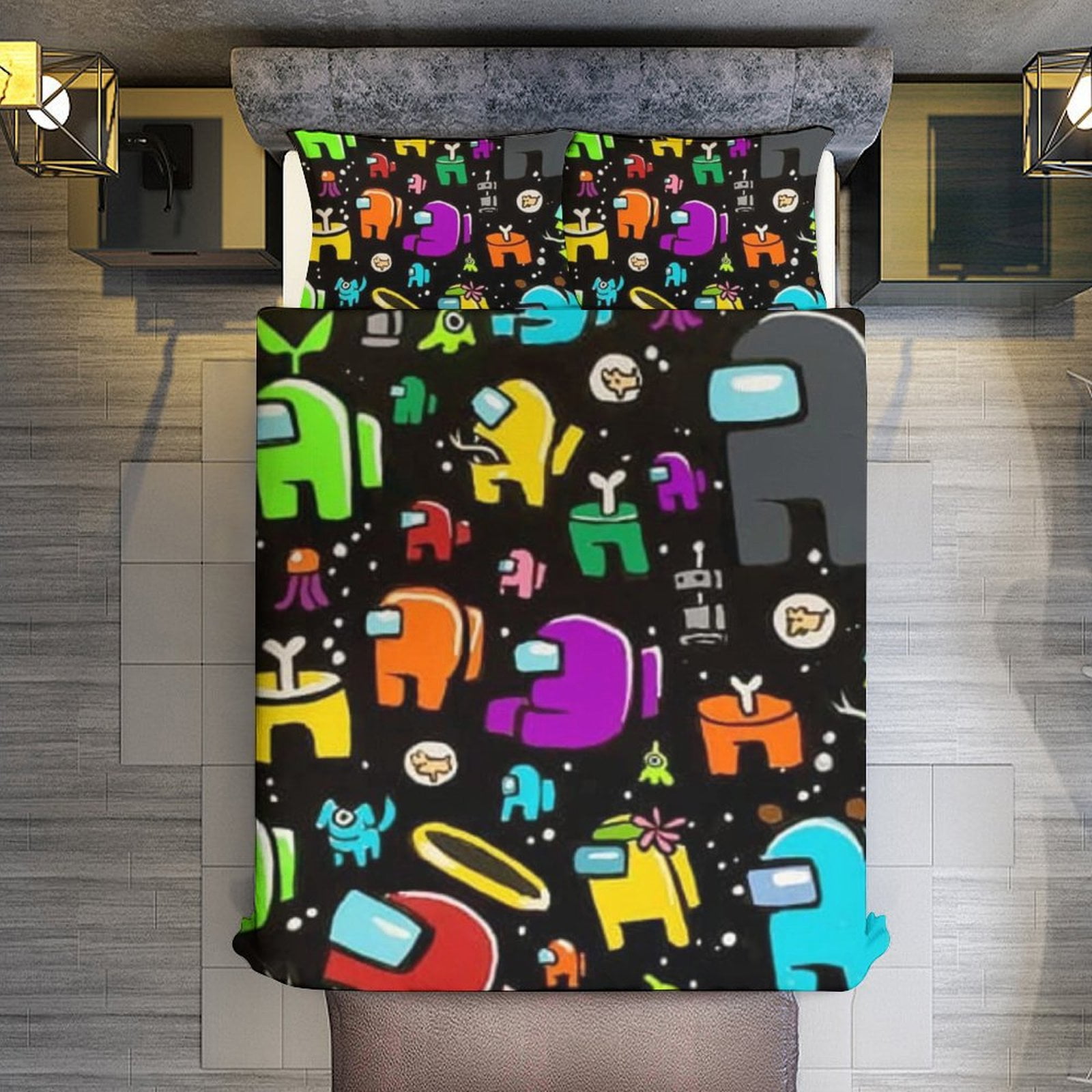 Comforter Set Queen Size,Among-Us Gaming246 Set with 2 Pillowcases for ...