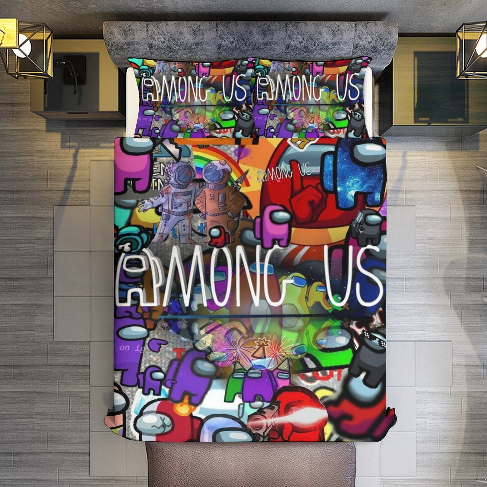 Comforter Set Queen Size,Among Us Imposter Crewmate Wallpaper8 Set with ...