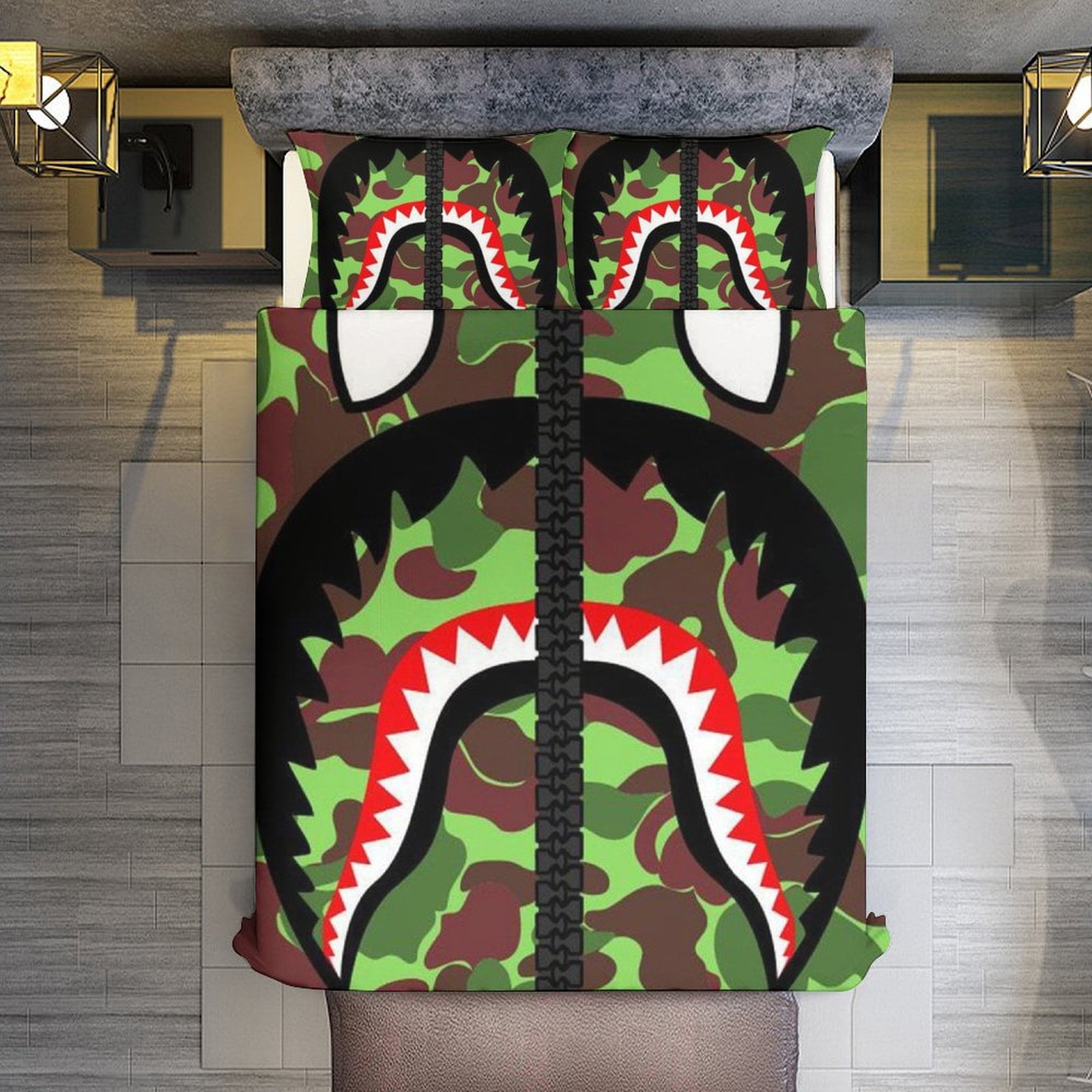 Comforter Set Queen Size,Bape Shark Set with 2 Pillowcases for All ...