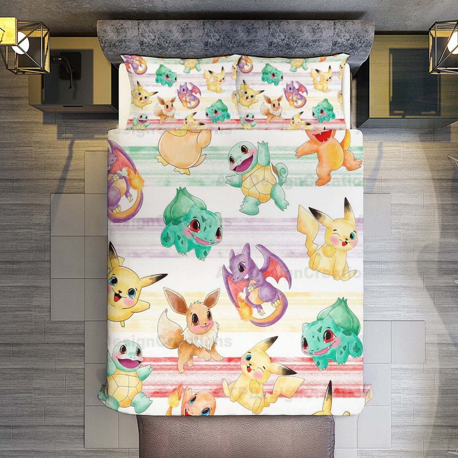 Comforter Set Queen Size,Cartoon Cute Pokémon Pikachu Set with 2 ...