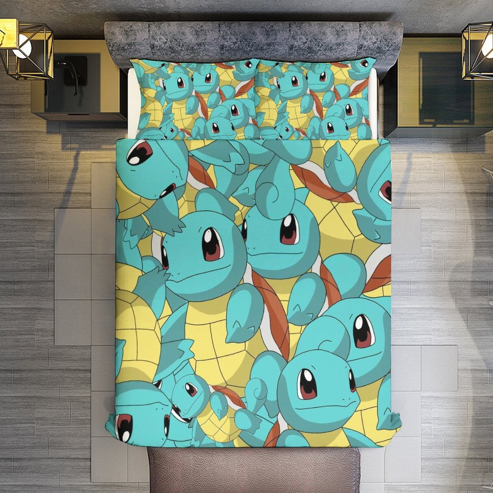 Comforter Set Queen Size,Cartoon Pokémon Pikachu Squirtle6 Set with 2 ...