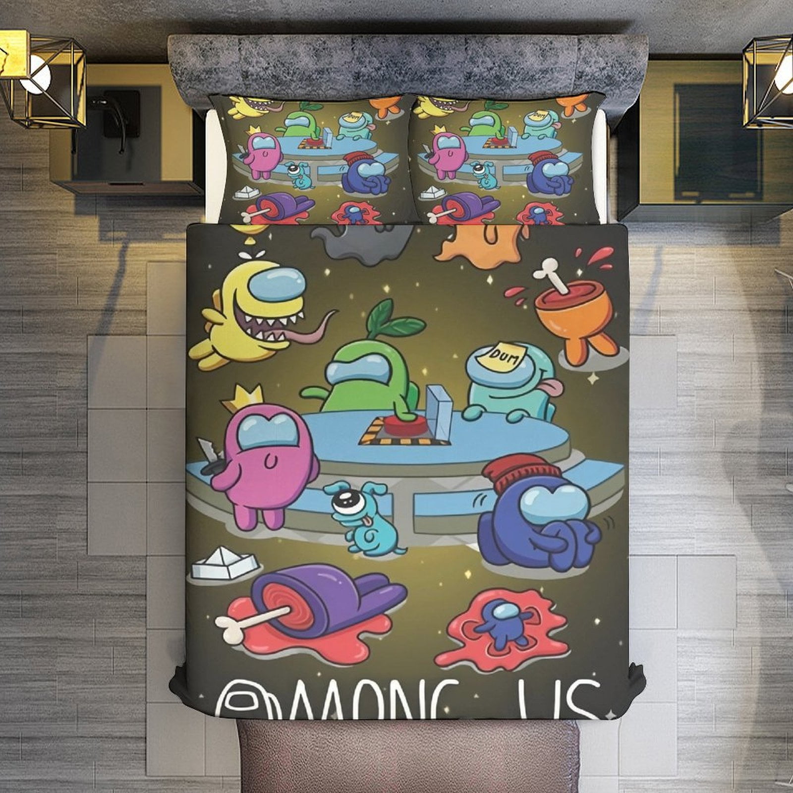 Comforter Set Queen Size,Gaming Among-Us Imposter Crewmate58 Set with 2 ...