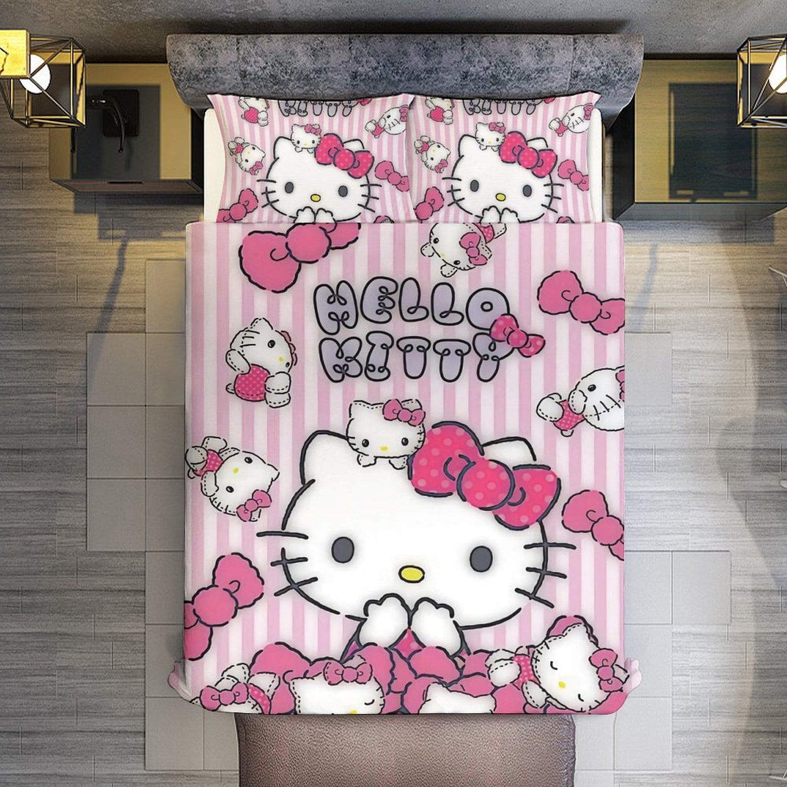 Comforter Set Queen Size,Hello Kitty 008 Set with 2 Pillowcases for All ...