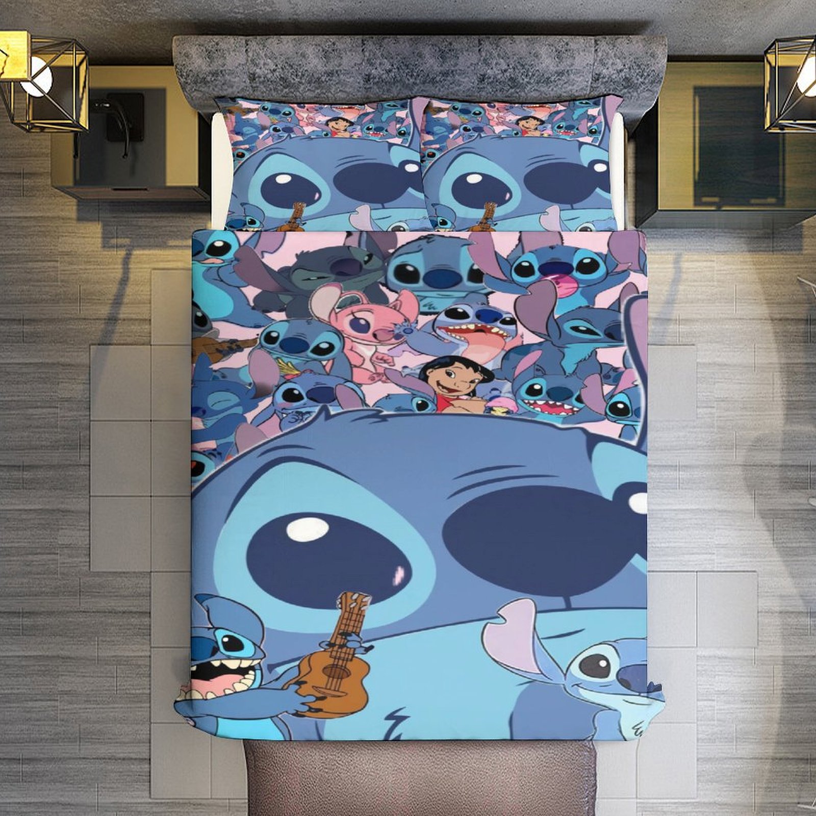 Comforter Set Queen Size,Lilo And Stitch Duvet Cover Set with 2 ...