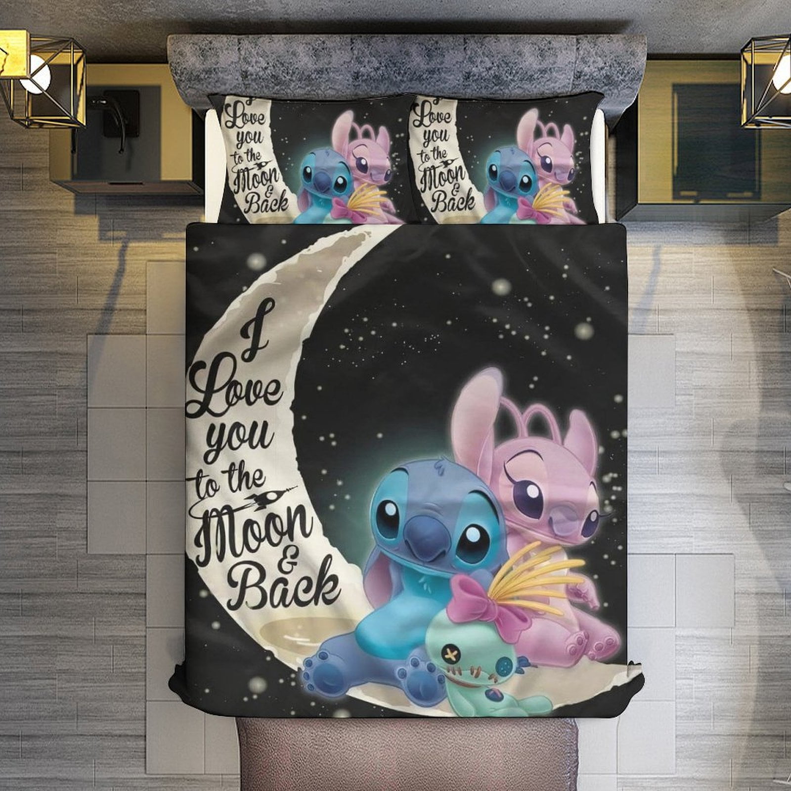 Comforter Set Queen Size,Lilo & Stitch And Angela Duvet Cover Set with ...