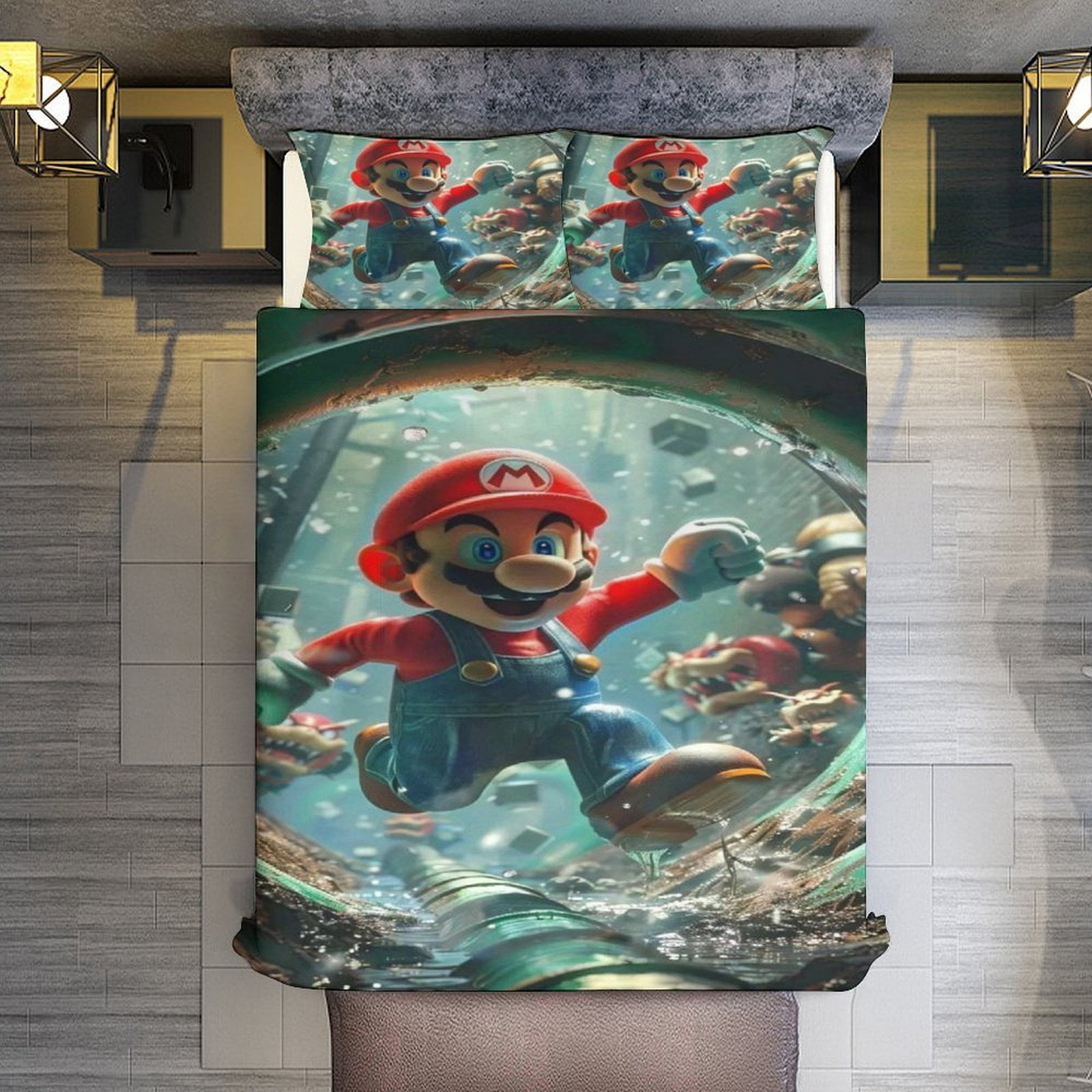 Comforter Set Queen Size,Mario Set with 2 Pillowcases for All Seasons ...