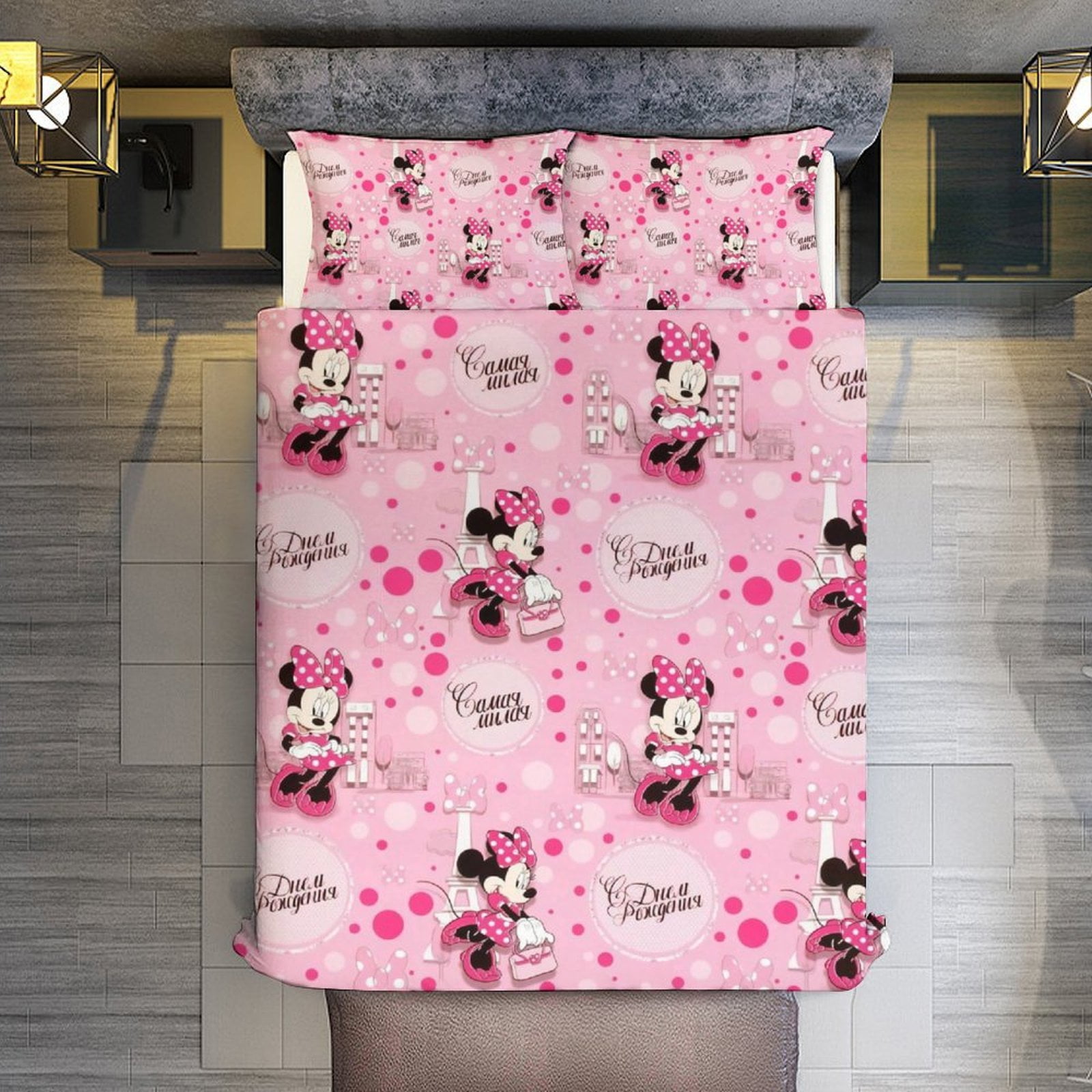 Comforter Set Queen Size,Mickey And Friends Minnie Mouse Set with 2 ...