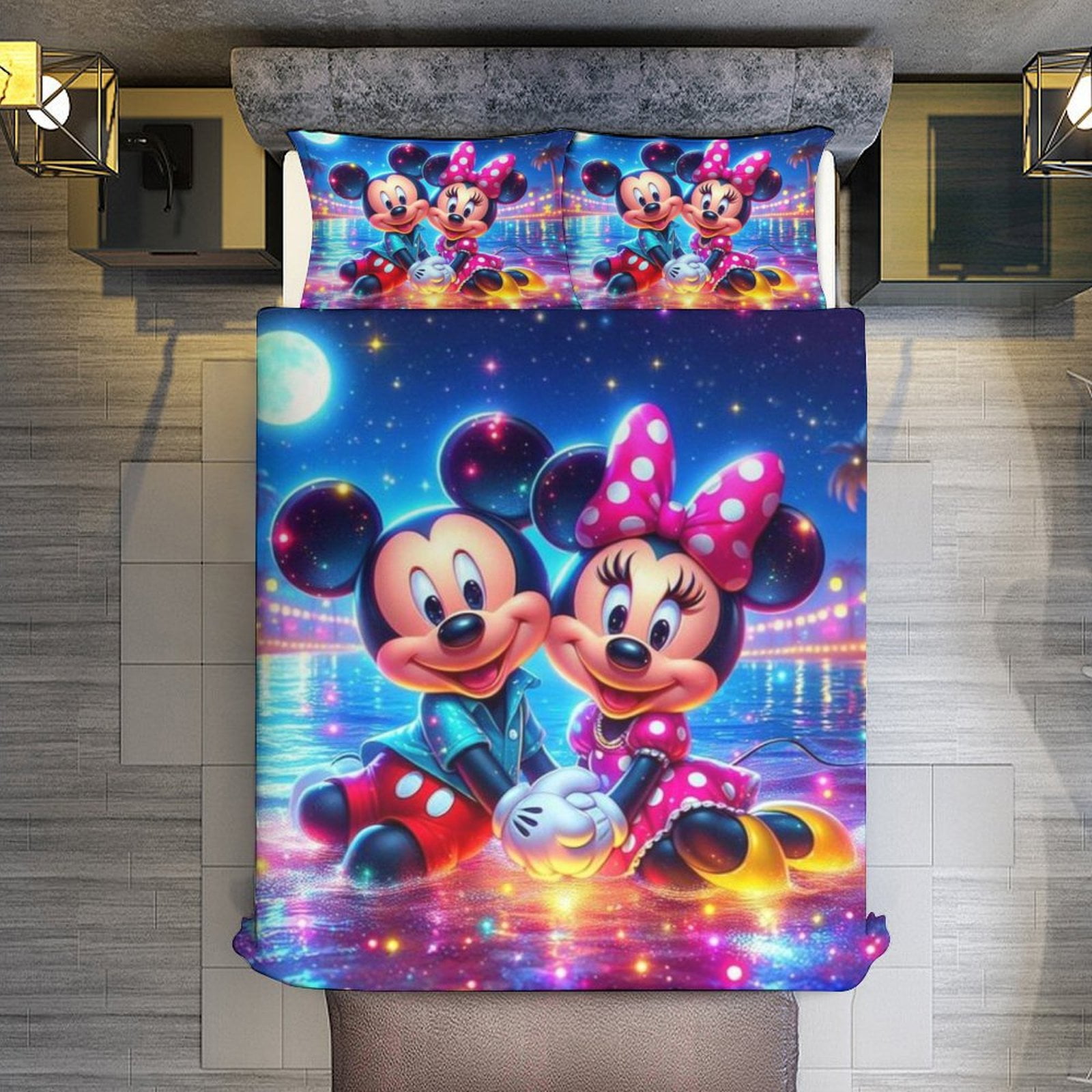 Comforter Set Queen Size,Mickey Mouse Set with 2 Pillowcases for All ...