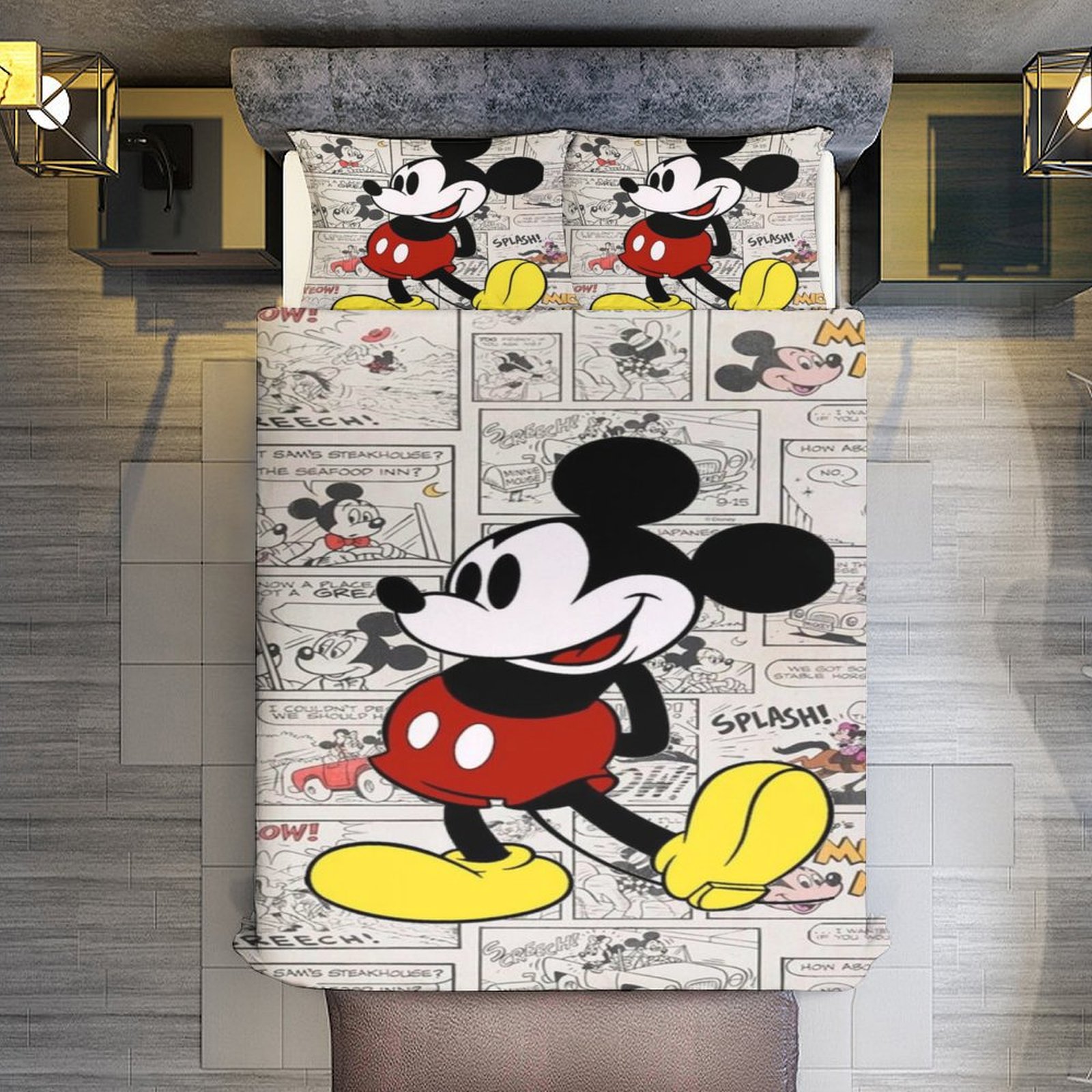 Comforter Set Queen Size,Mickey Mouse Set with 2 Pillowcases for All ...