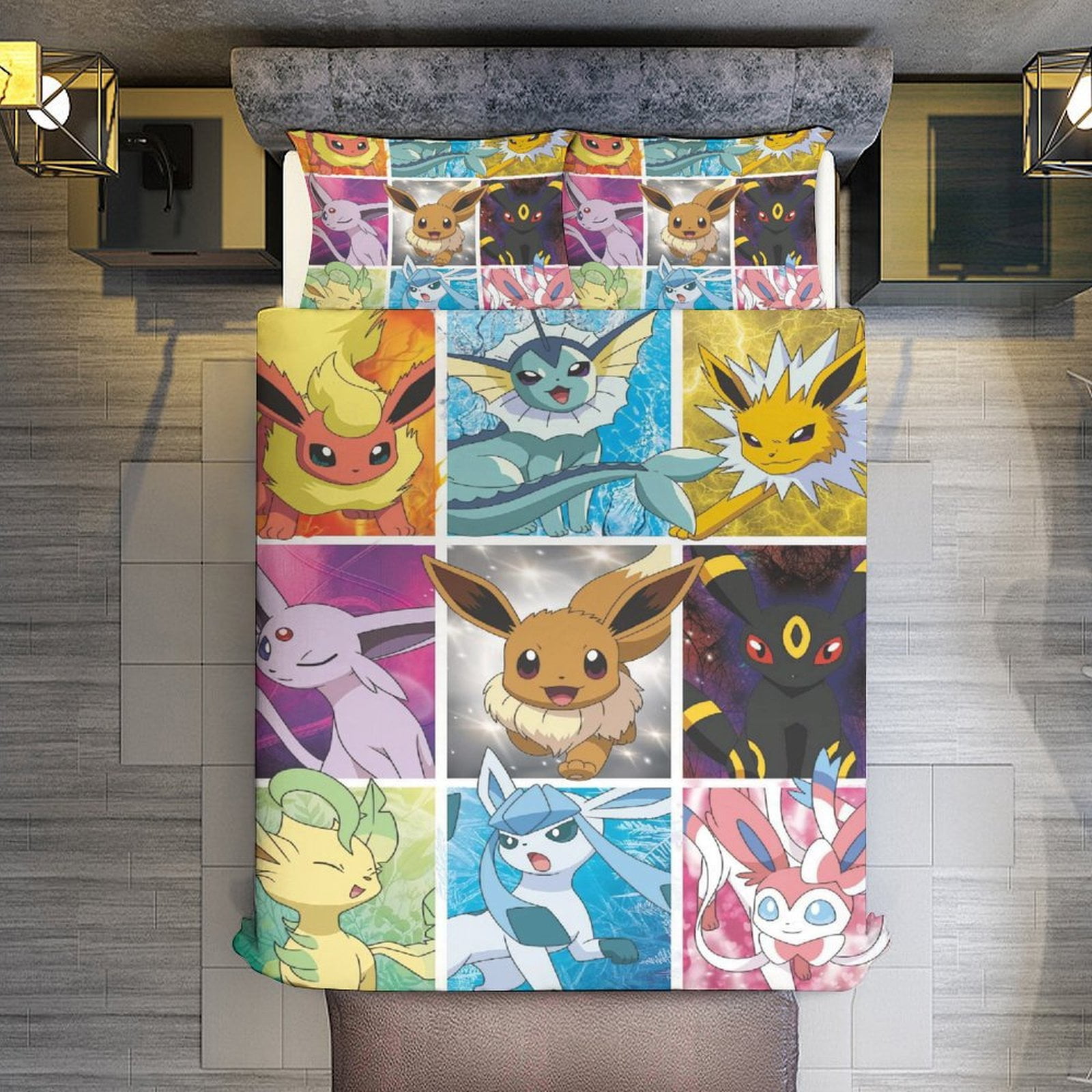 Comforter Set Queen Size,Pokemon - Eevee's Elements Duvet Cover Set ...