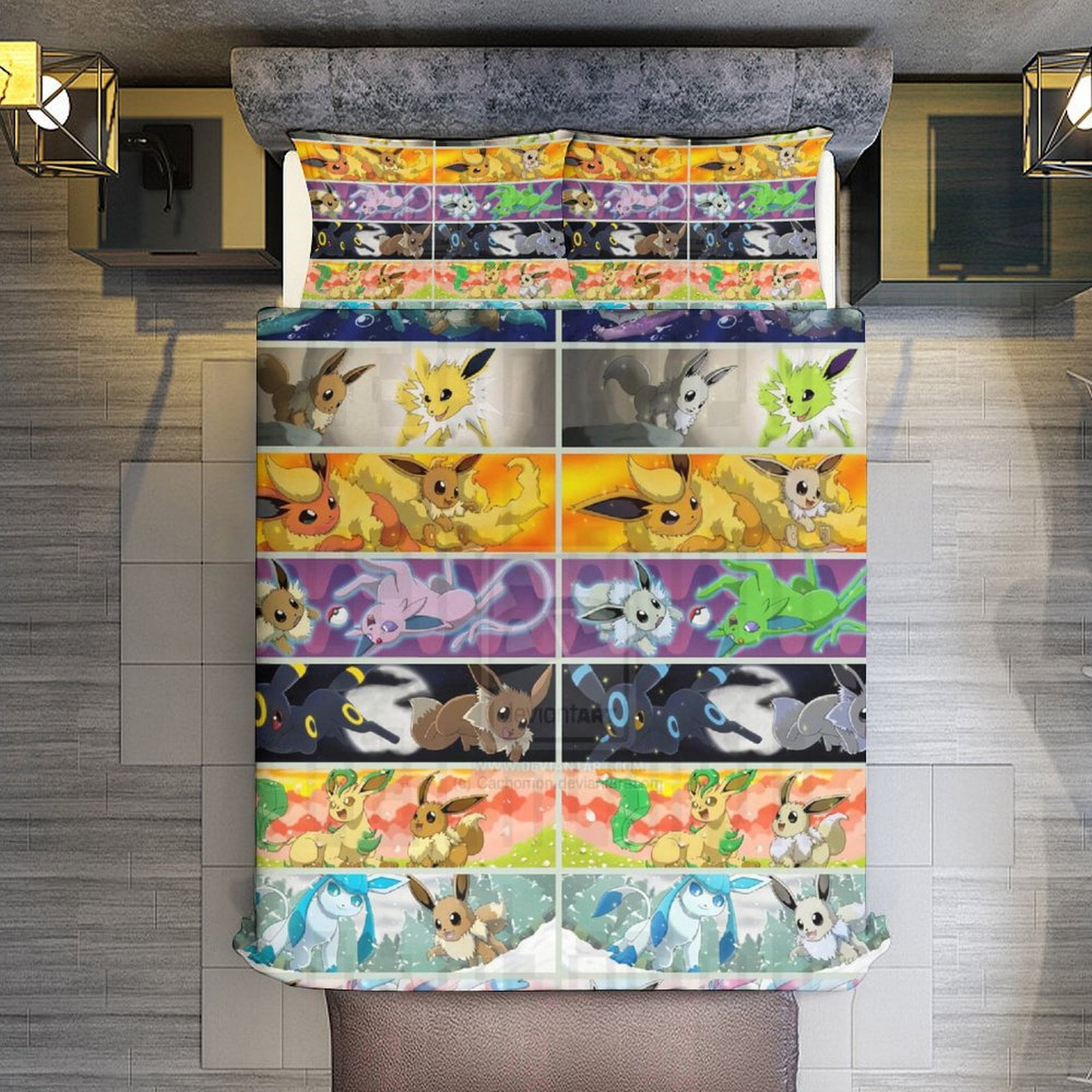 Comforter Set Queen Size,Pokemon Eevee,vaporeon,leafeon,umbreon,espeon ...