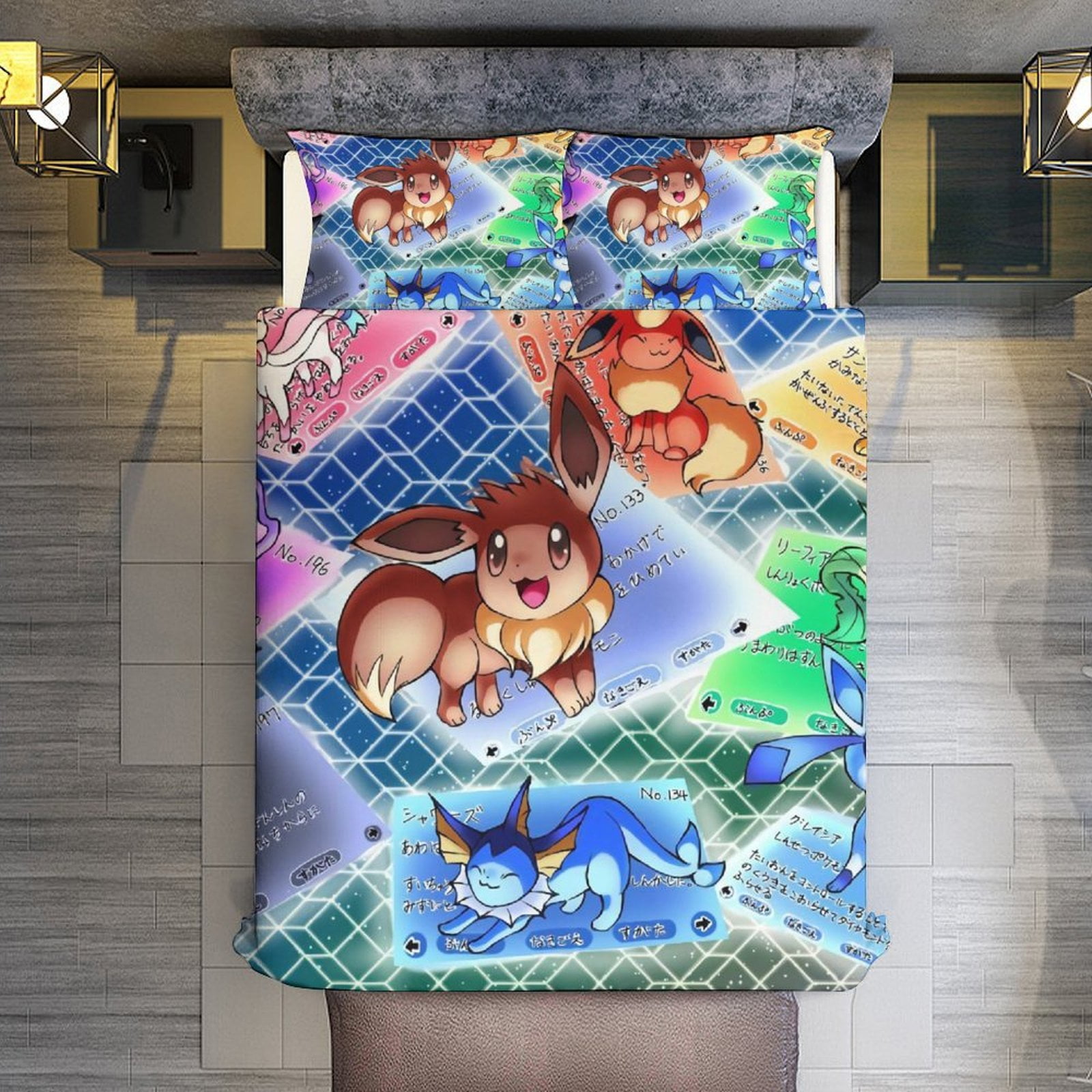 Comforter Set Queen Size,Pokemon Eevee,vaporeon,leafeon,umbreon,espeon ...