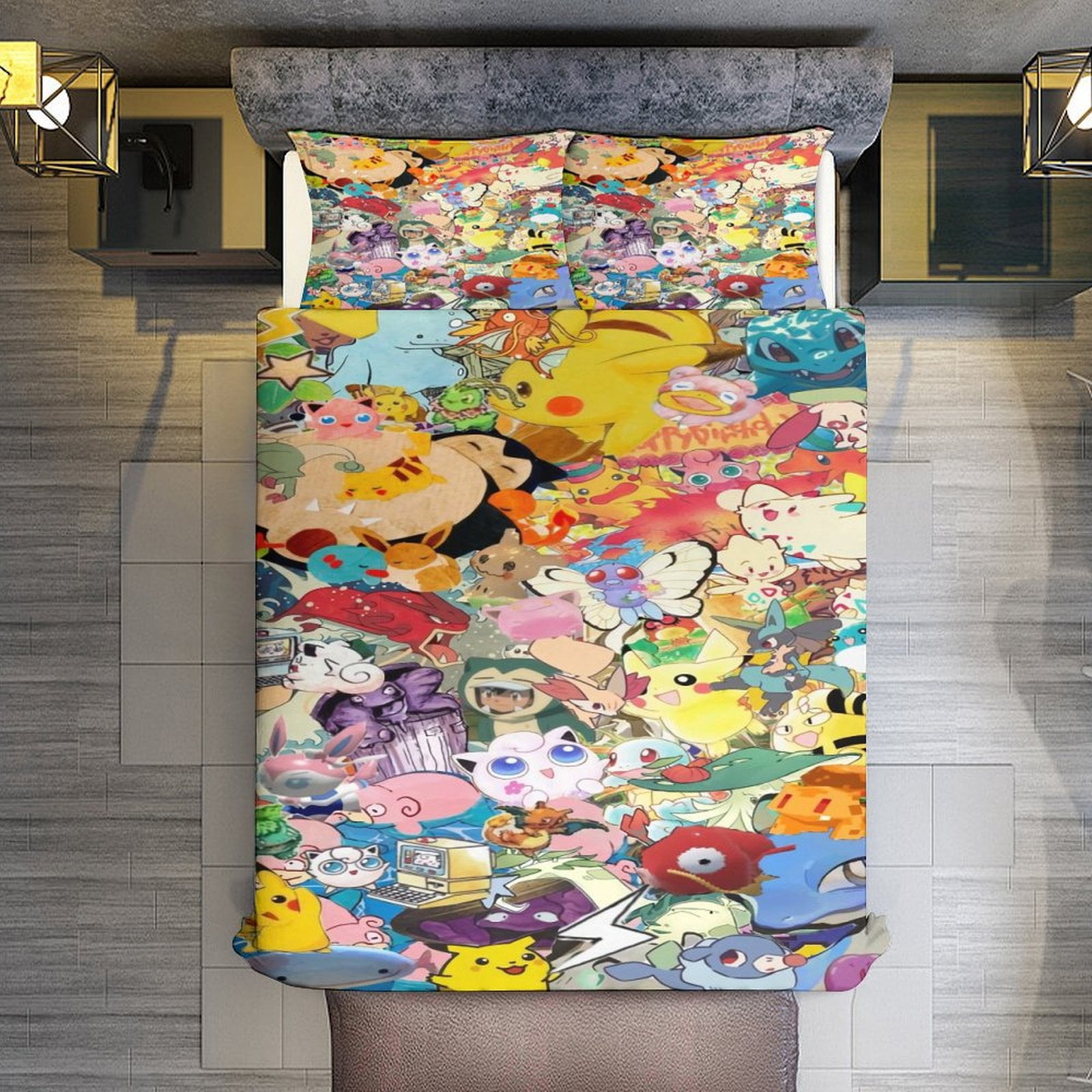 Comforter Set Queen Size,Pokemon Pikachu 5 Set with 2 Pillowcases for ...