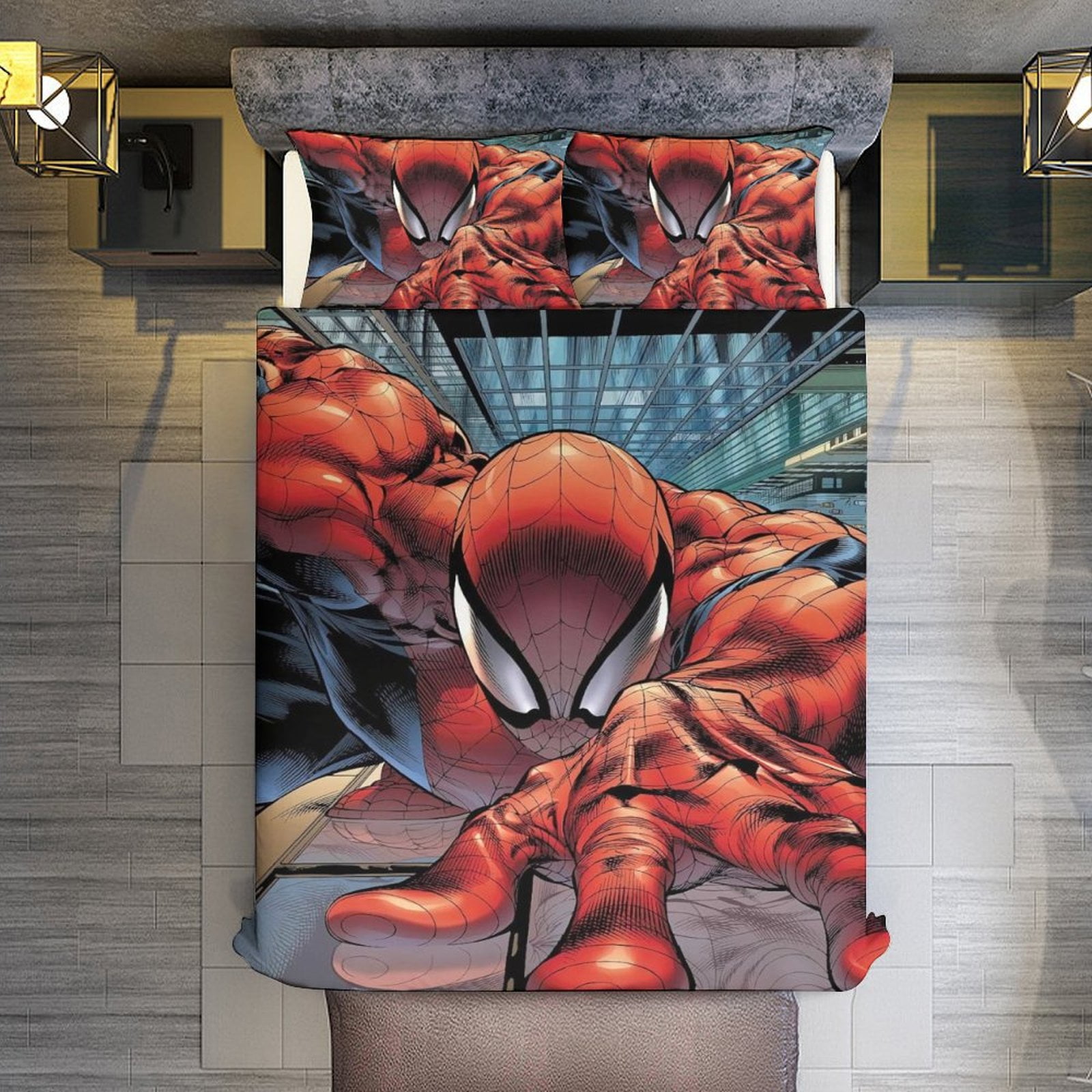 Comforter Set Queen Size,Spider-Man Crawler Set with 2 Pillowcases for ...