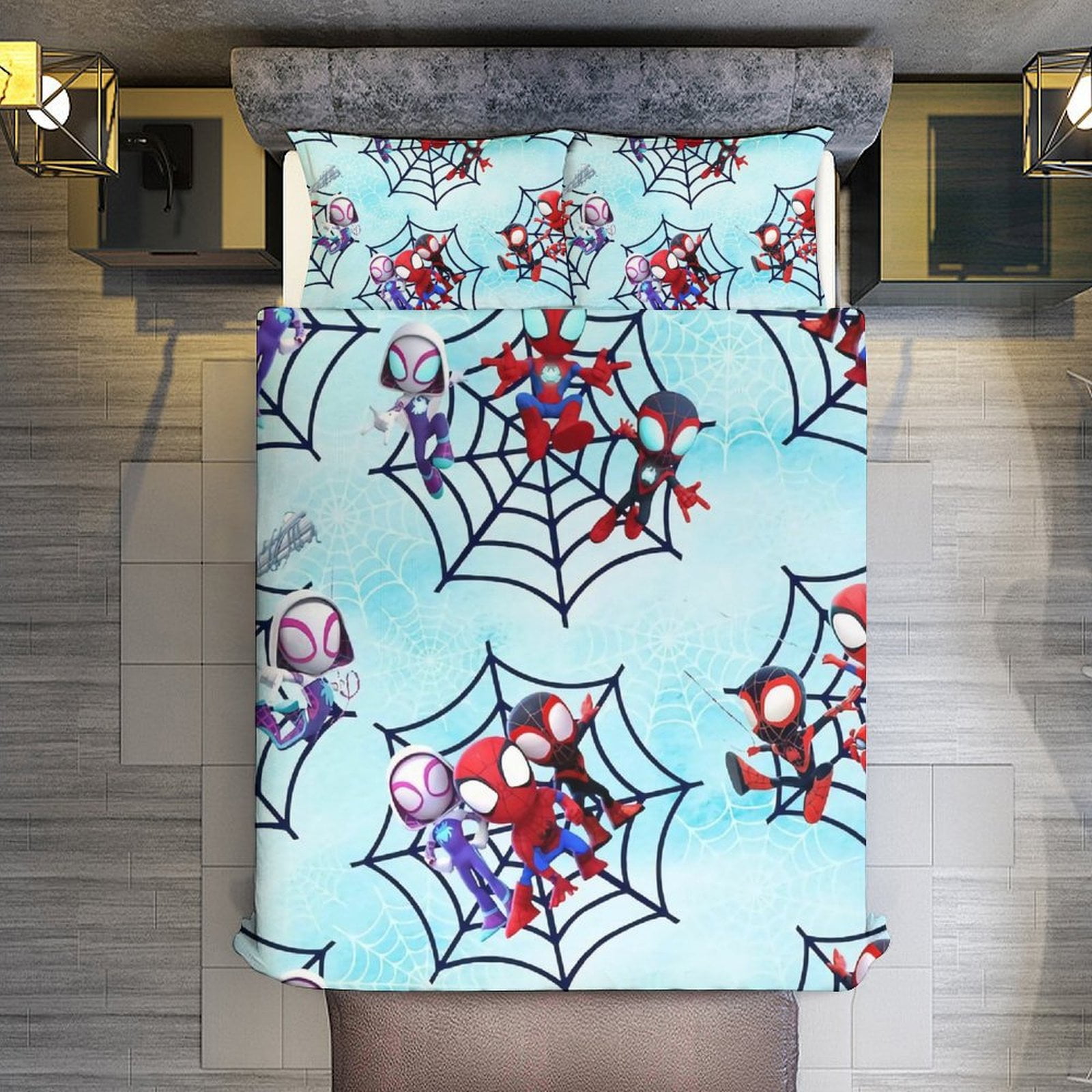 Comforter Set Queen Size,Spiderman Seamless Art Set with 2 Pillowcases ...