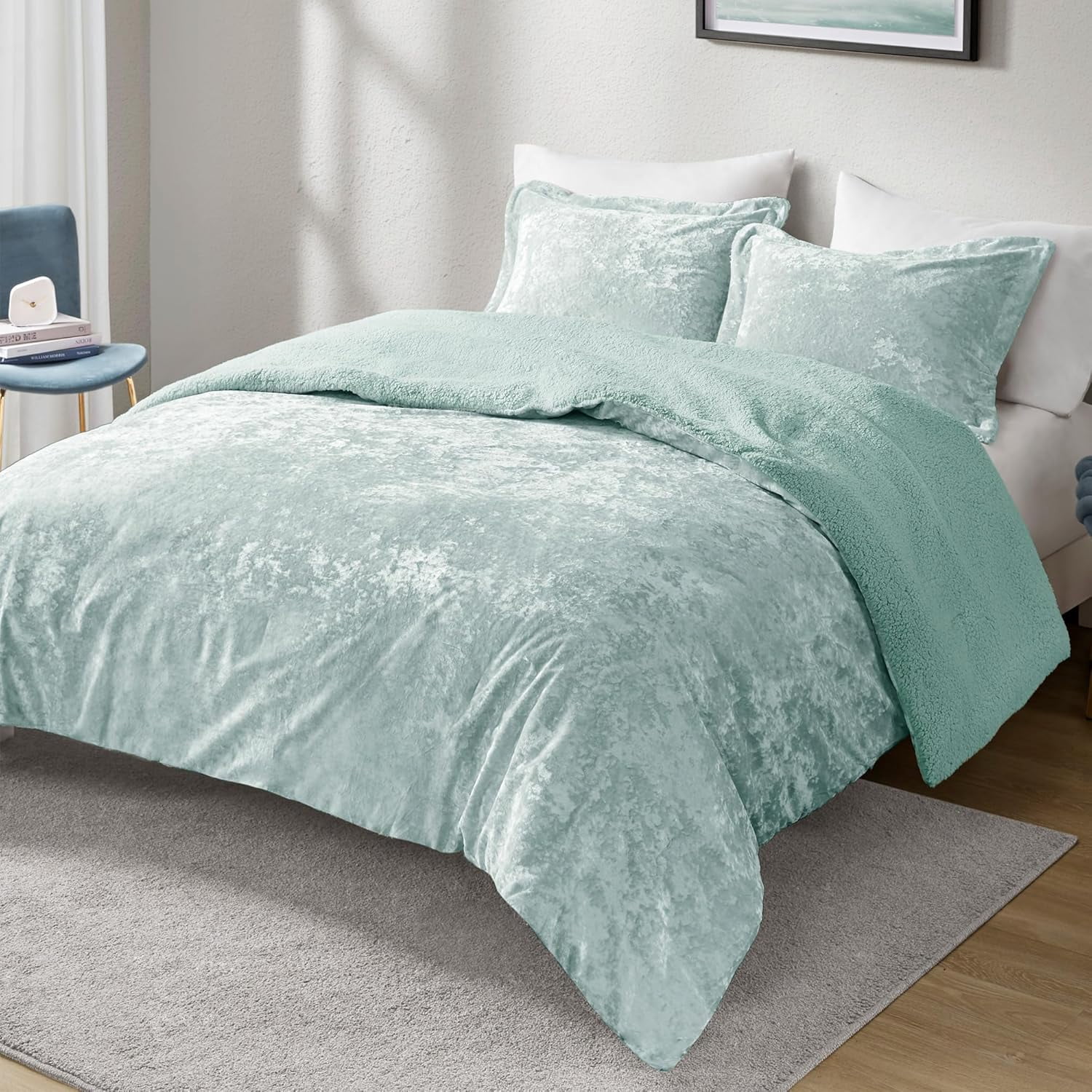 Comforter Set, Reversible Comforter Soft & Cozy Sherpa Reverse, Season ...