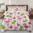 Comforter Set Size, Flamingo Pineapple Watermelon Stripe Soft Bedding ...
