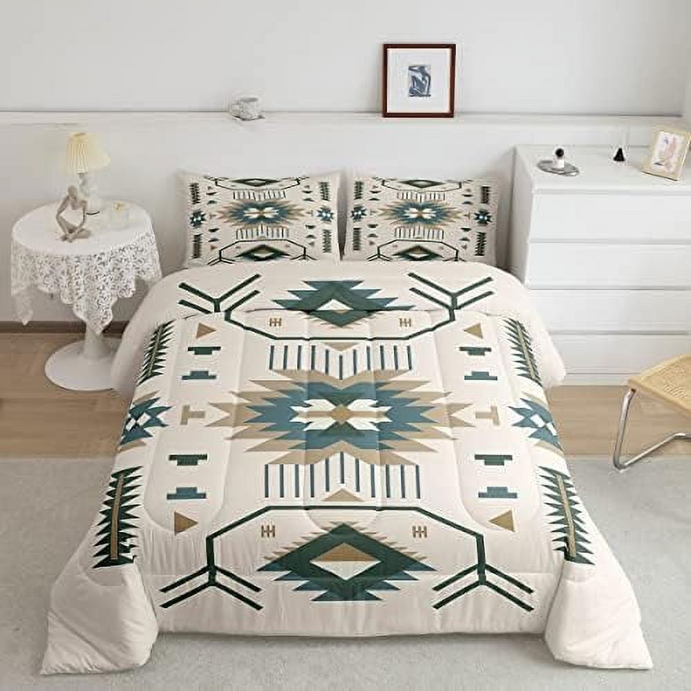 Comforter Set Twin Size,Geometric Aztec Tribal Striped Print Quilt Set ...