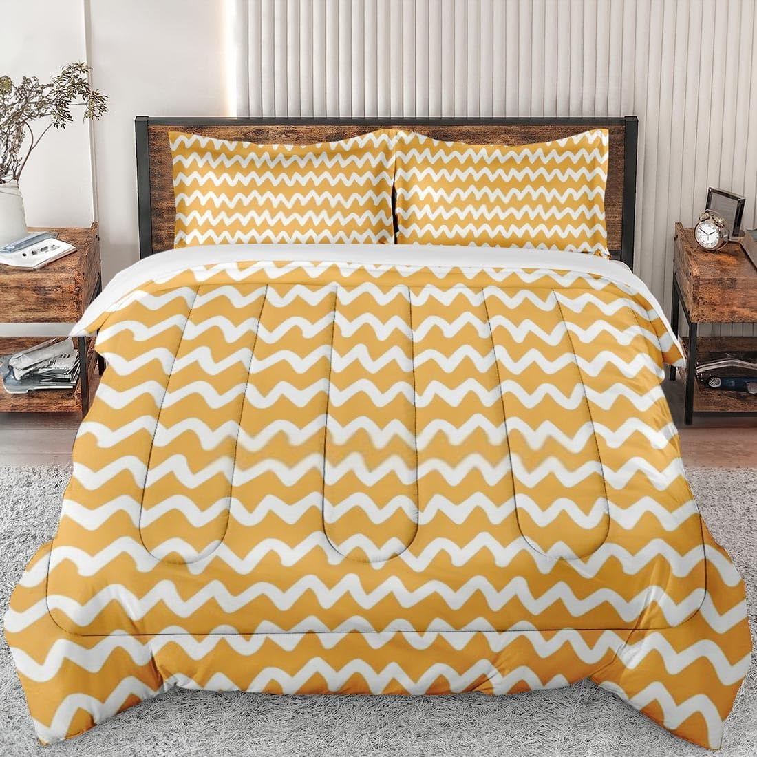Comforter Set Twin Size, Race Car Geometric Tire Soft Bedding Set for ...