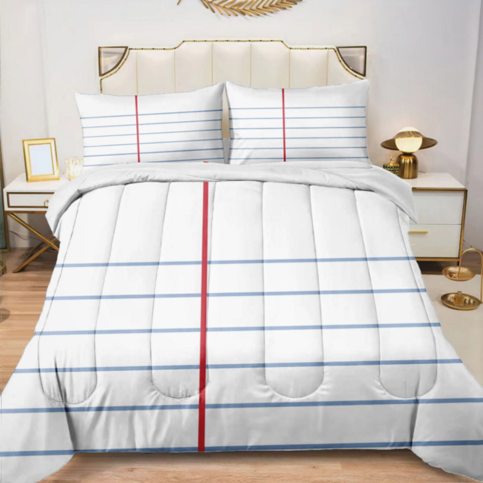 Comforter Set With Pillow Cases Printable Graph Paper Bedding Set for ...