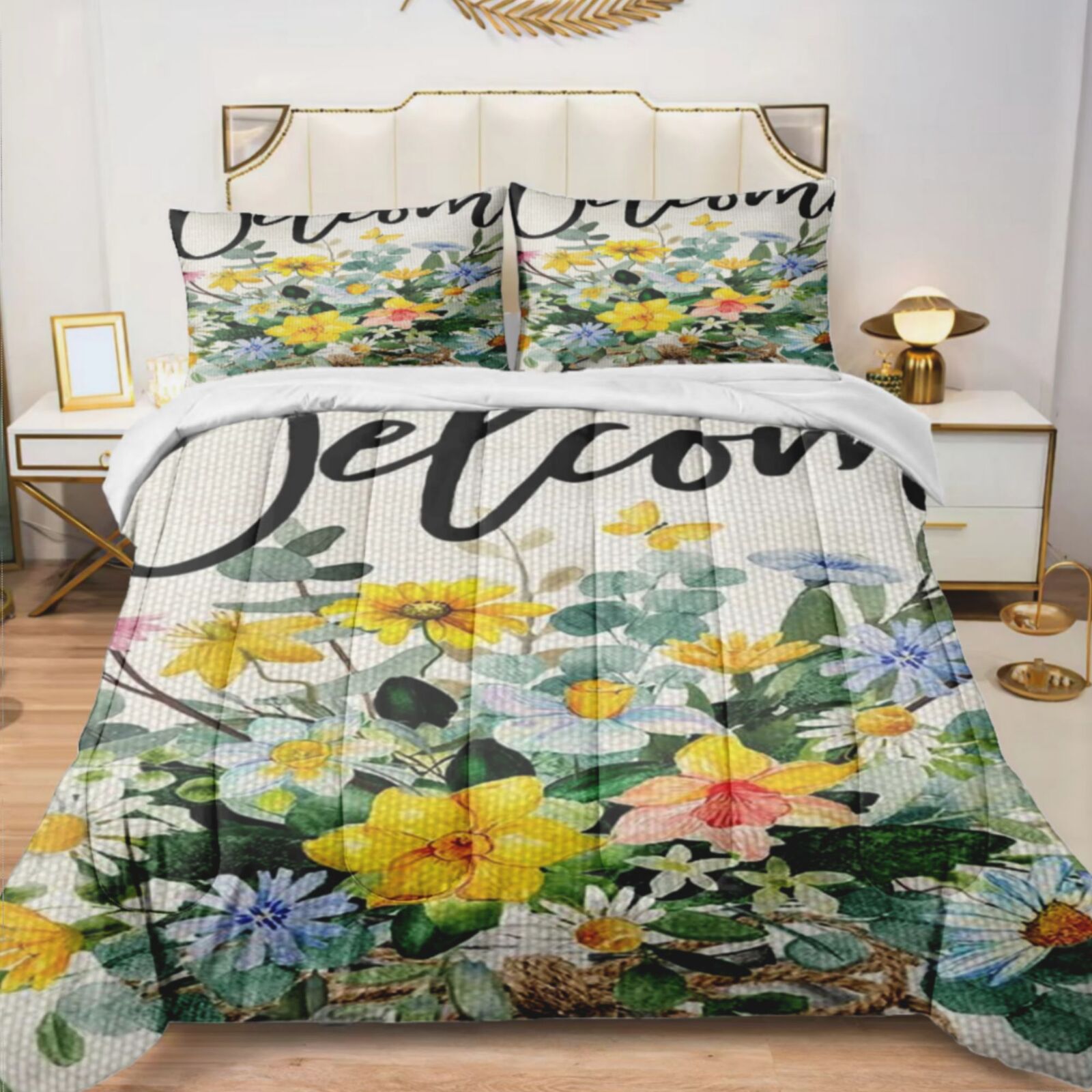 Comforter Set With Pillow Cases Spring Floral Bedding Set for Boys ...