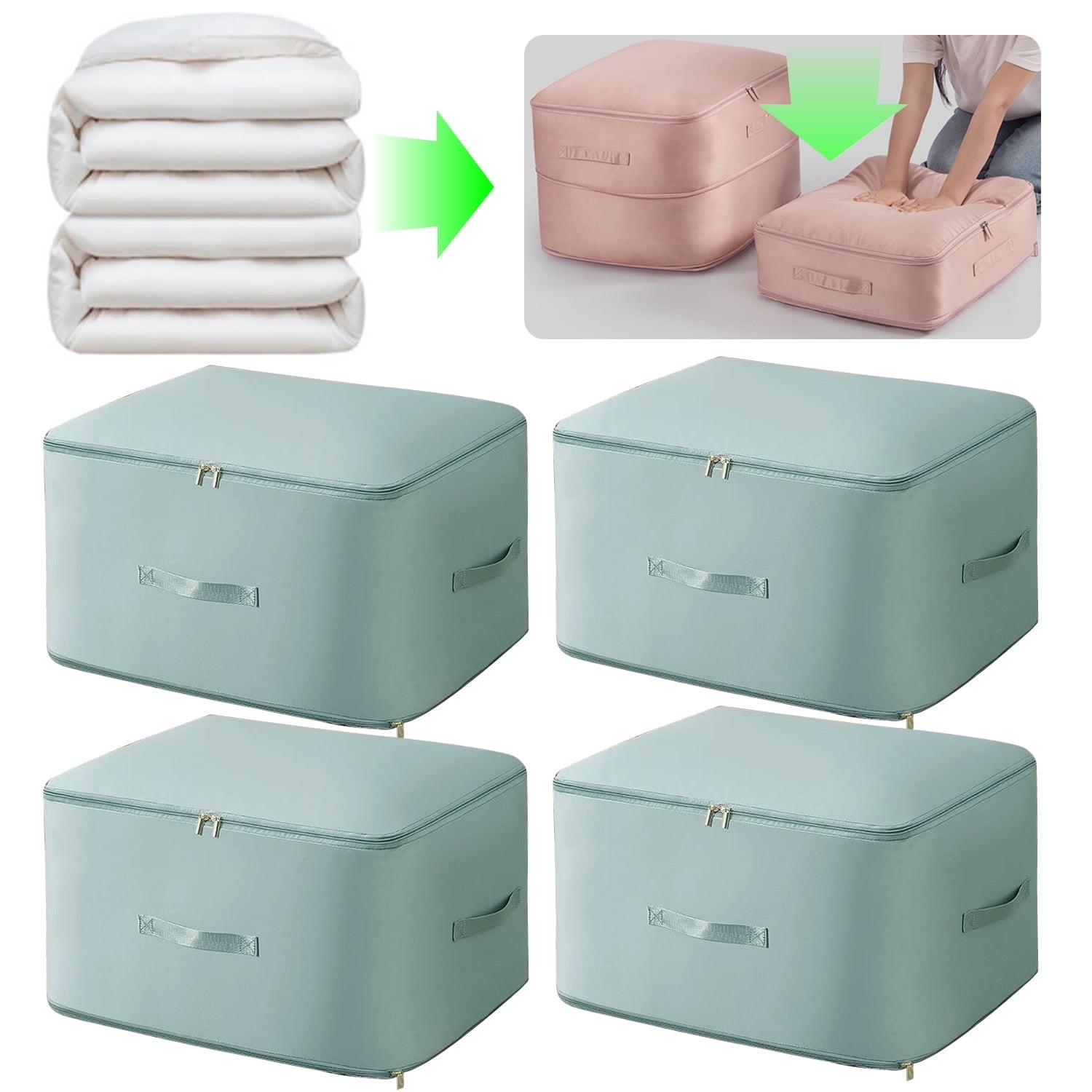 Comforter Storage Bag - Extra Large Capacity Blanket Storage Bags 4 ...