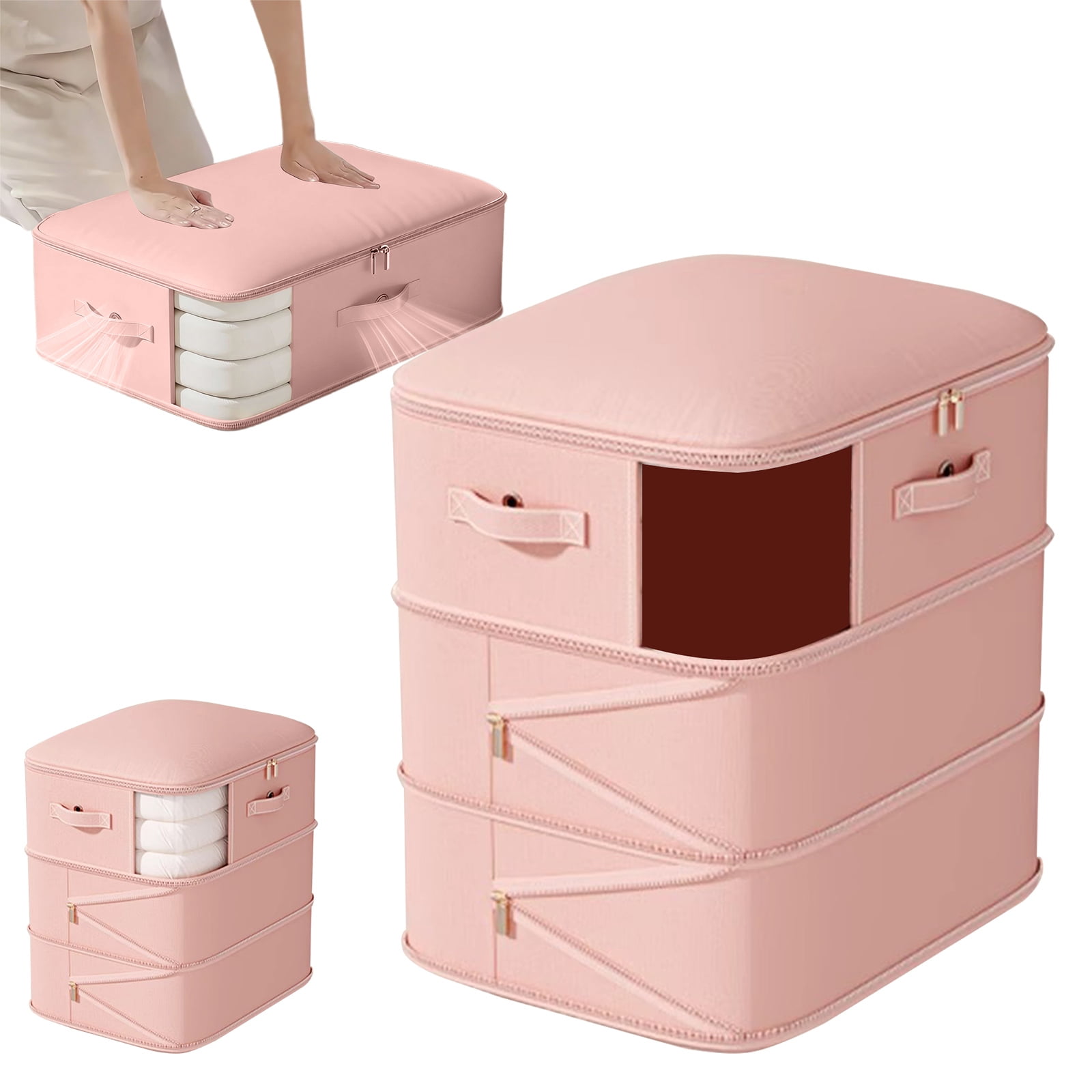 Comforter Storage Bag, Space Saving Self Compression Organizers, Dust ...
