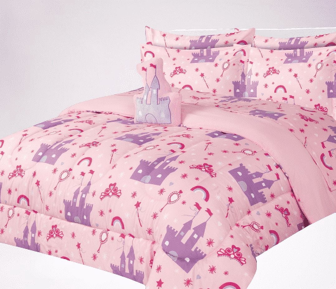 Kids Twin Size Comforter Set with Sheets, Plush Toy & Princess Design ...