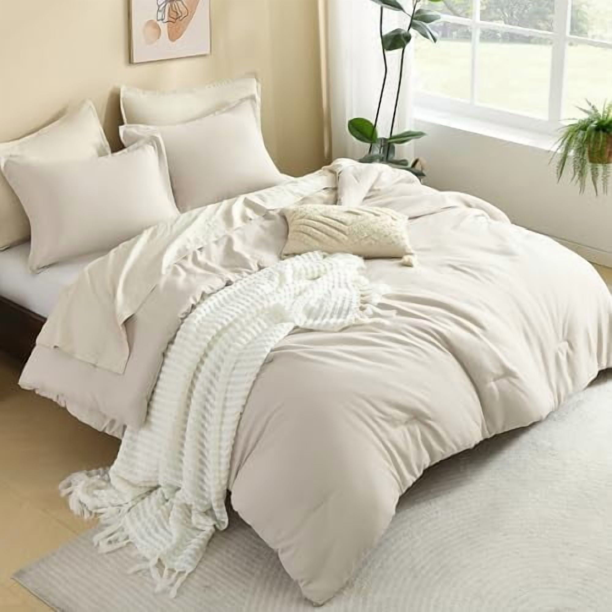 Comforters Tannish Grey California King Size, 3 Pieces Lightweight ...