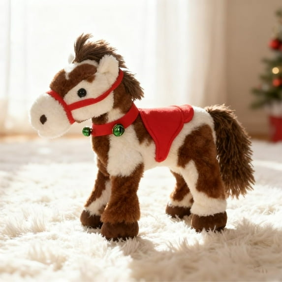 Comforting Spotted Plush Horse - Electric Interactive Toy with Walking ...