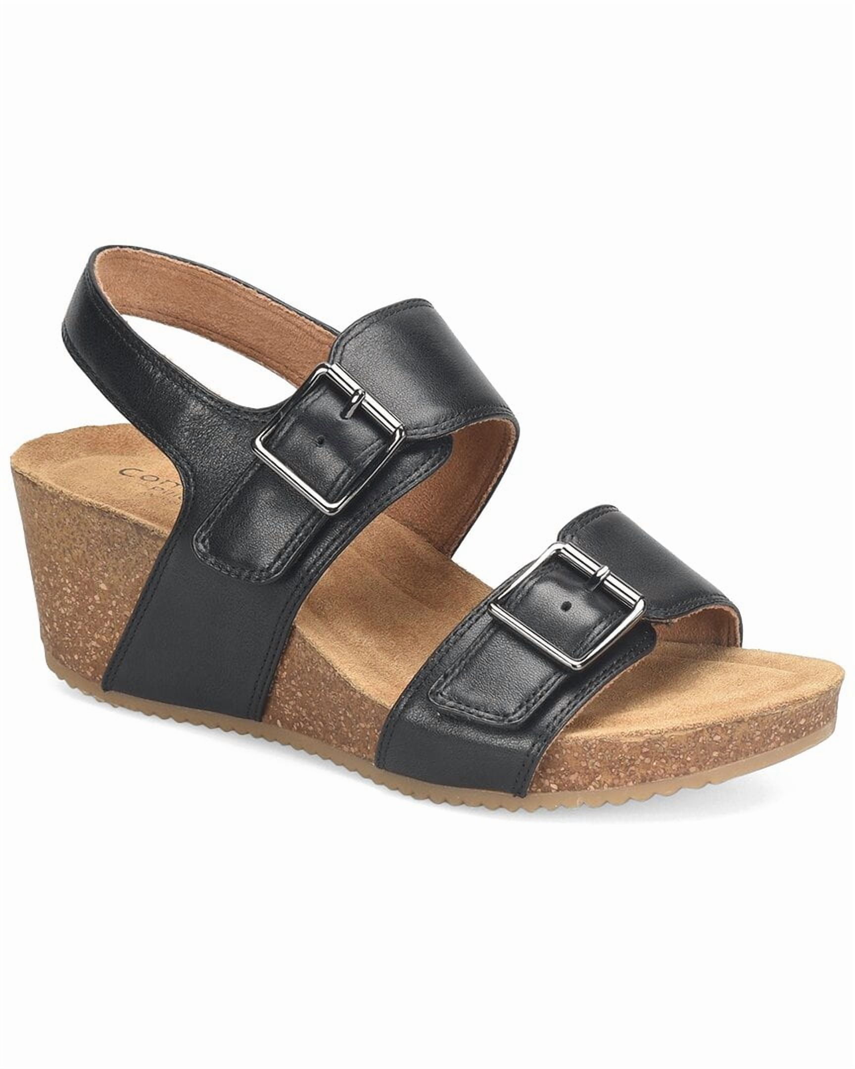 Comfortiva Erlina Leather Sandal, 11 W - Walmart.com