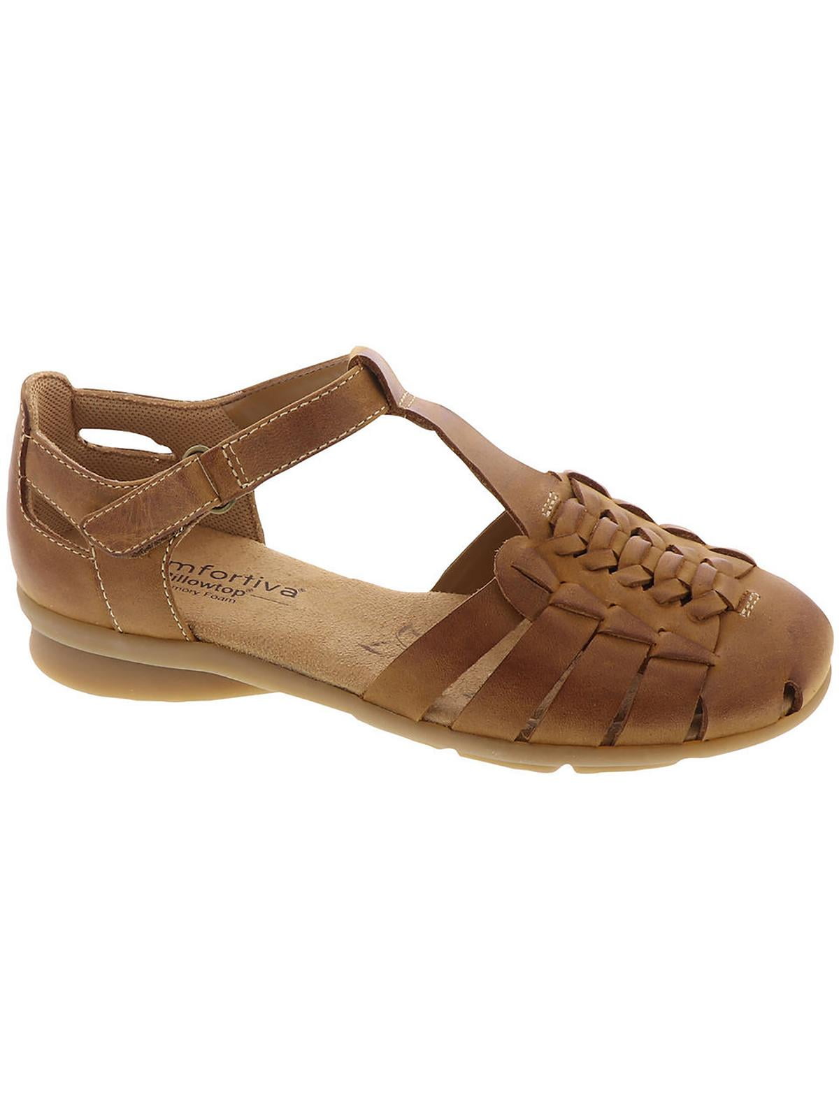Comfortiva Womens Persa Leather Closed Toe Fisherman Sandals - Walmart.com