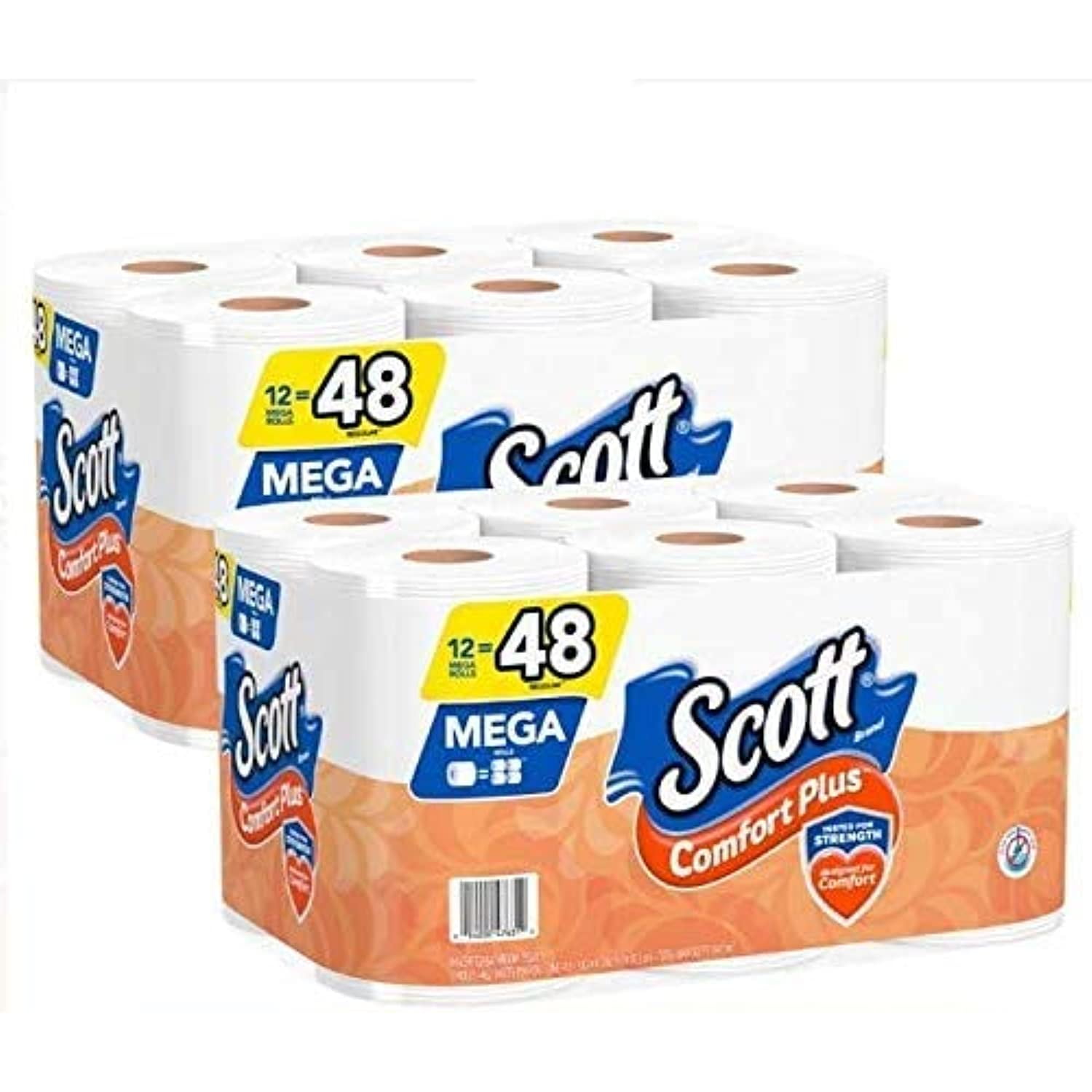 Scott ComfortPlus Large 1-Ply Toilet Paper, 12 Mega Roll, 5544 Ct Bath ...
