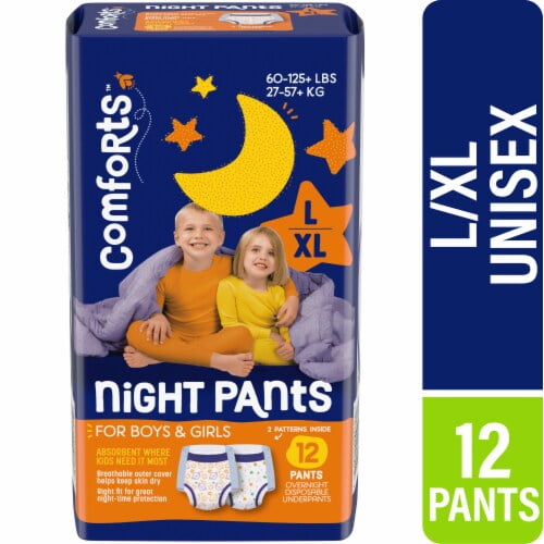 Comforts Night Pants Boys & Girls L/XL (60-125+ lbs) 12 count - Walmart.com