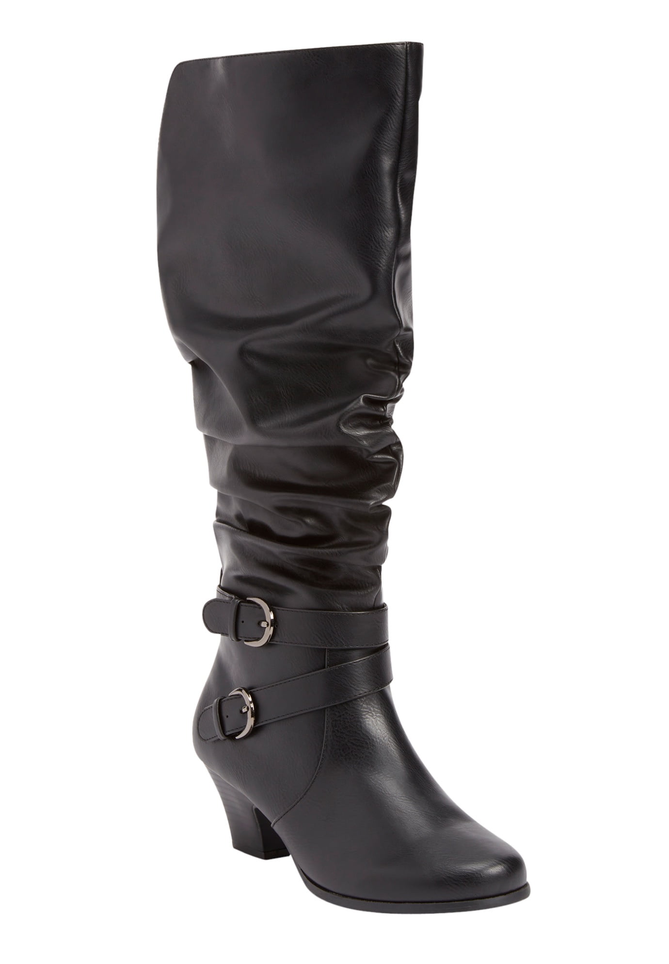 Comfortview Cleo Wide Calf Boot Low Heel Tall Knee High Women's Winter ...
