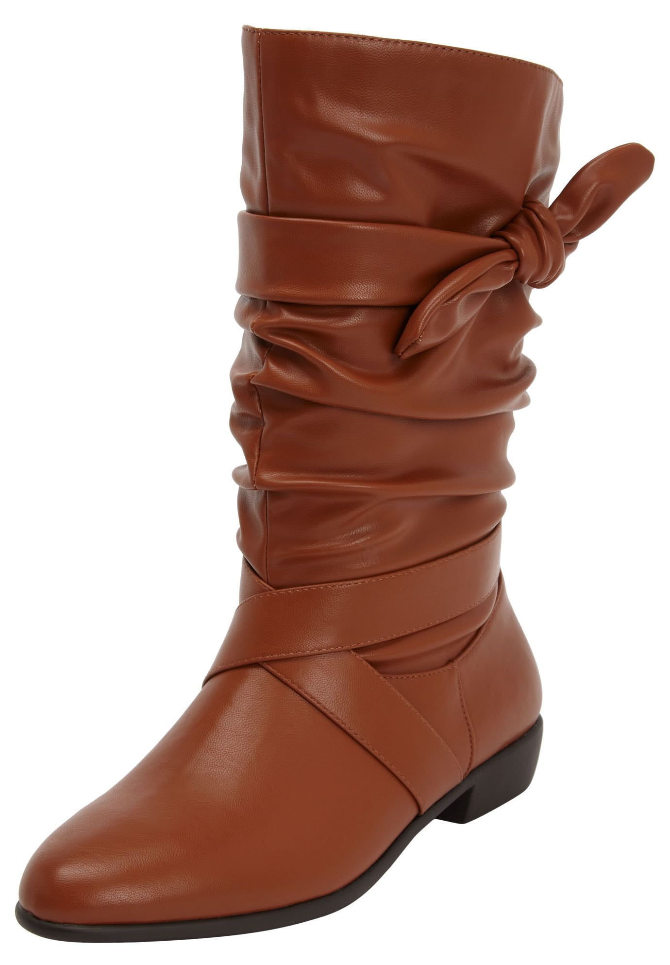 Comfortview Heather Wide Calf Slouch Boot Mid Calf Women's Winter Shoes ...