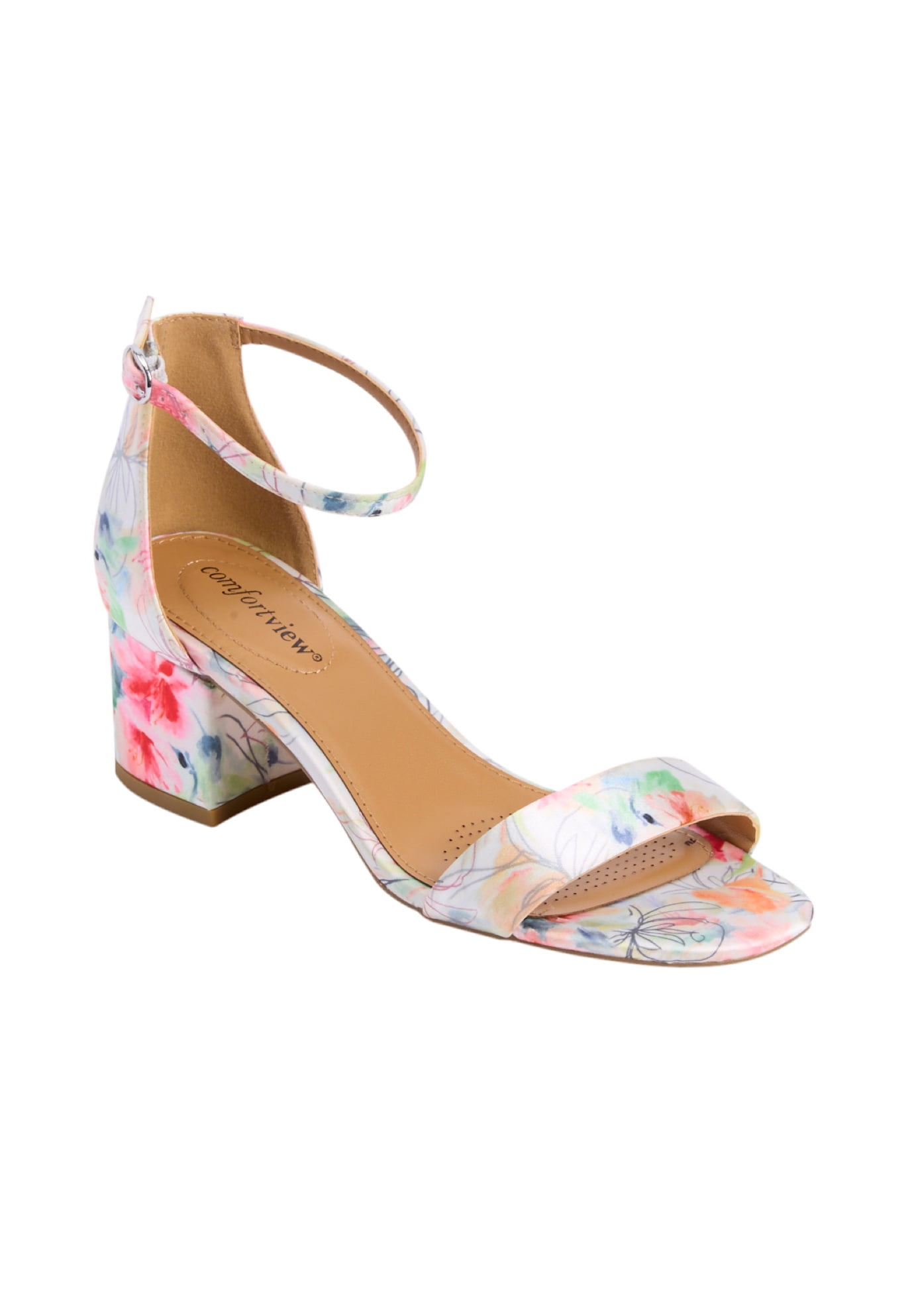 Comfortview Orly Sandal Open Toe Low Heel Women's Dress Shoes (Wide ...