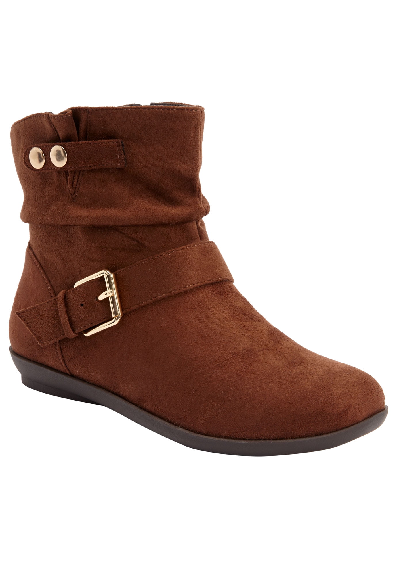 Comfortview Adeline Bootie Short Ankle Boot Faux Suede Women's Winter ...