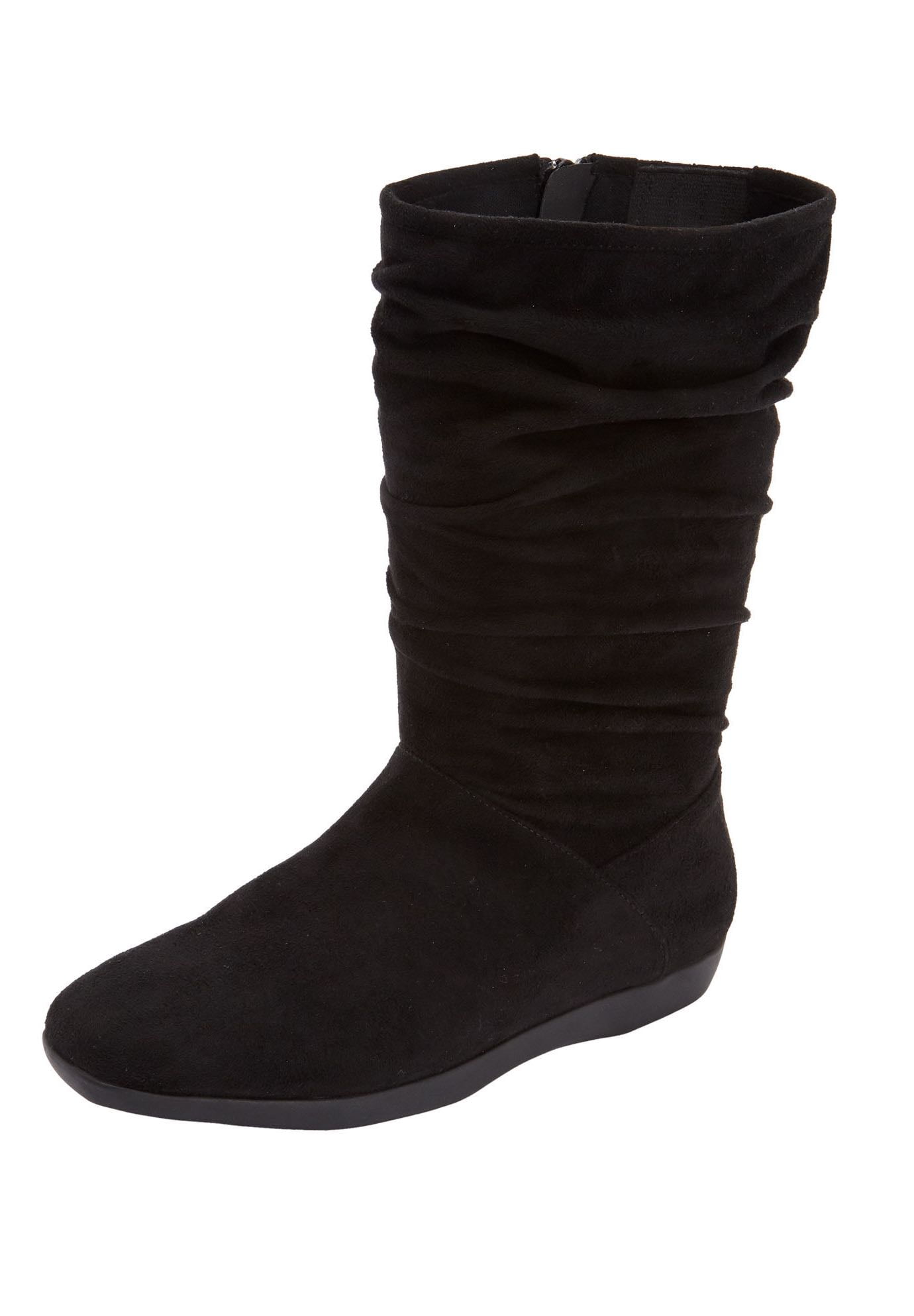 Comfortview Aneela Wide Calf Slouch Boot Mid Calf Women's Winter Shoes ...