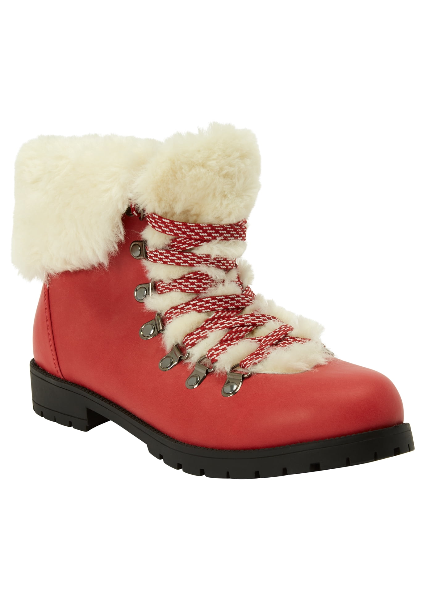 Comfortview Arctic Bootie Faux Fur Trim Women's Winter Snow Boots (Wide ...