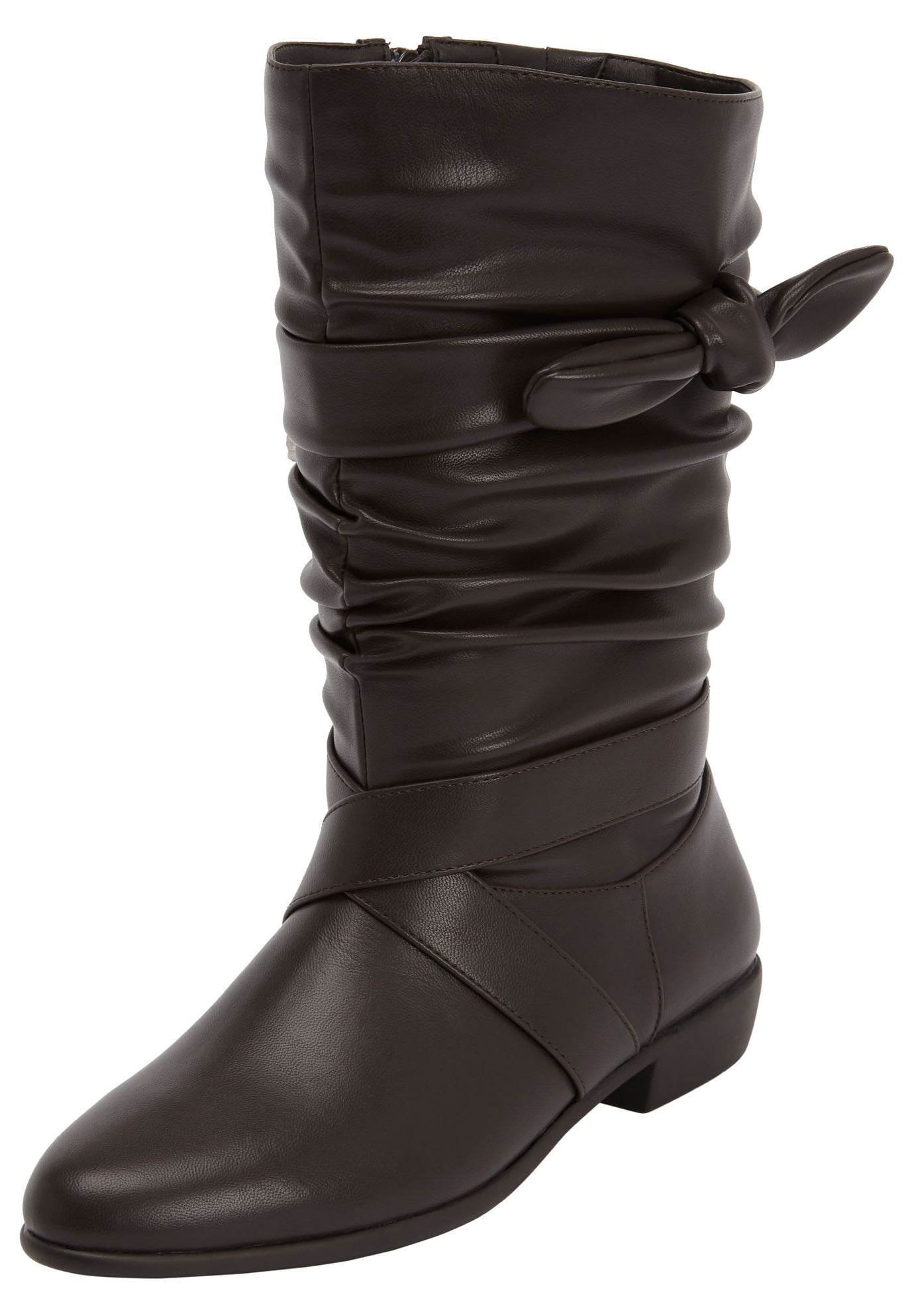 Comfortview Heather Wide Calf Slouch Boot Mid Calf Women's Winter Shoes ...