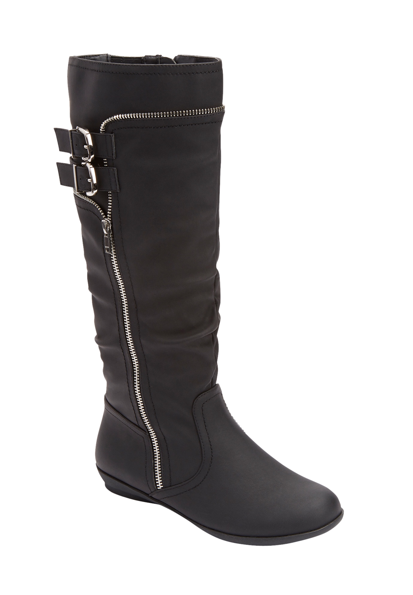 PEERAGE Joan Women Extra Wide Width Leather Mid Calf Boot - Walmart.com