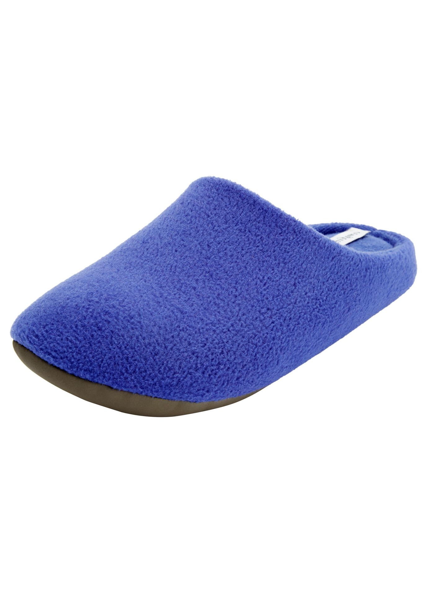 Comfortview Women's Wide Width Fleece Clog Slippers, Cushioned Insole ...