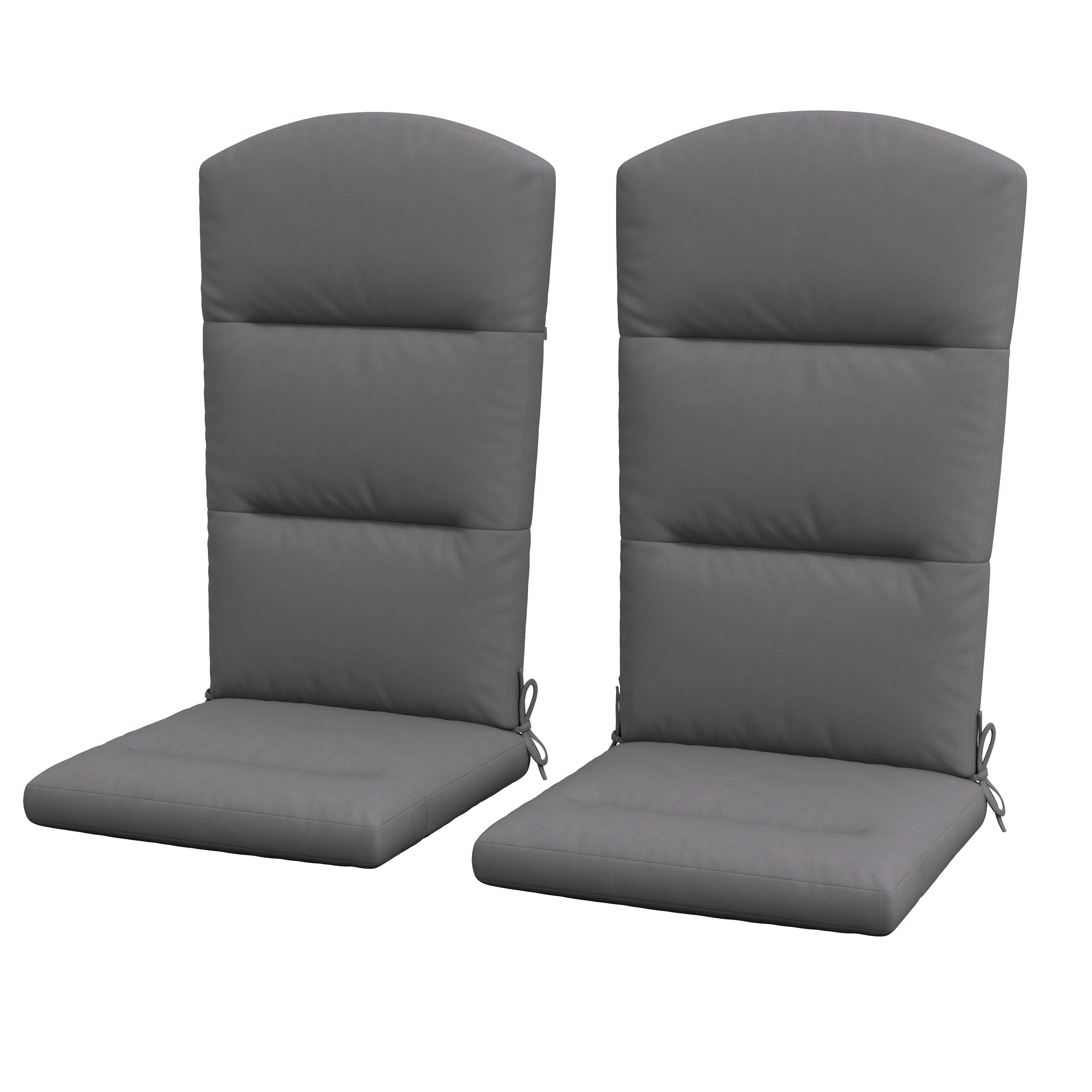 Comfy Adirondack Chair Cushion Set Gray with Ties for Outdoor Seat ...