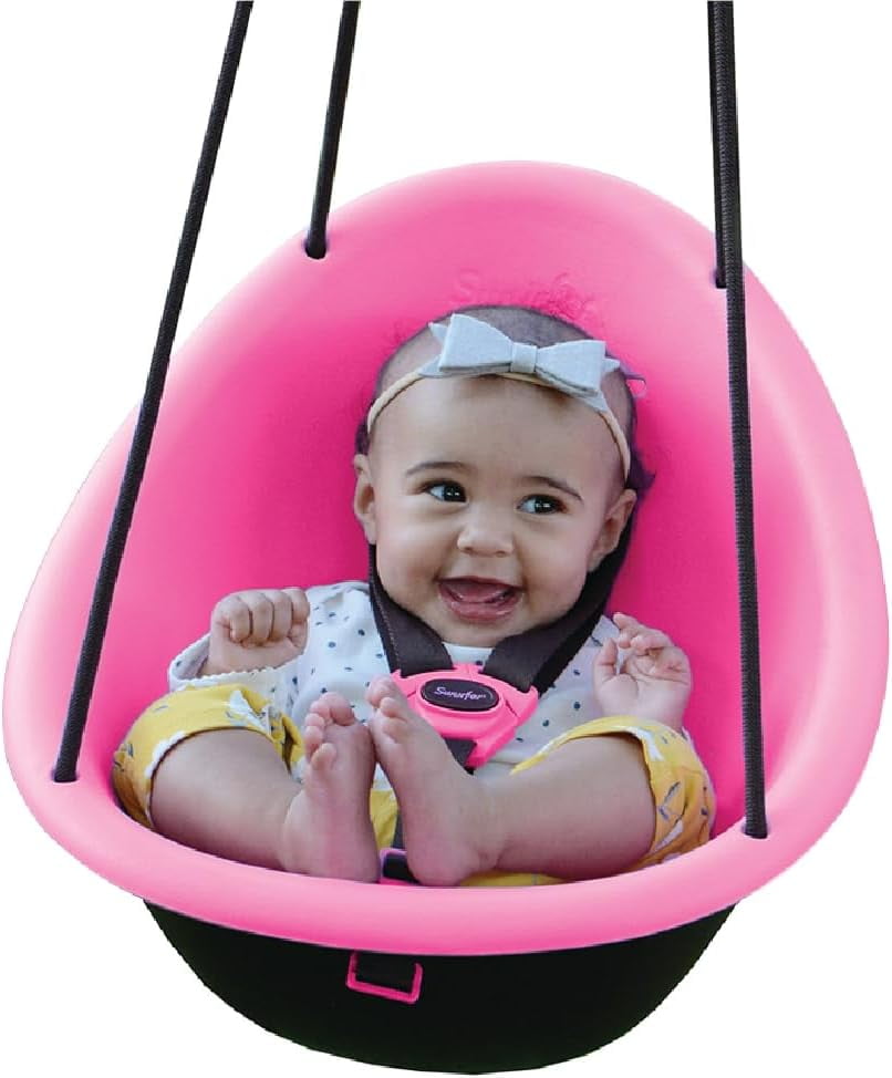 Comfy Baby Swing Outdoor, 3-Point Adjustable Safety Harness, Safe Quick ...